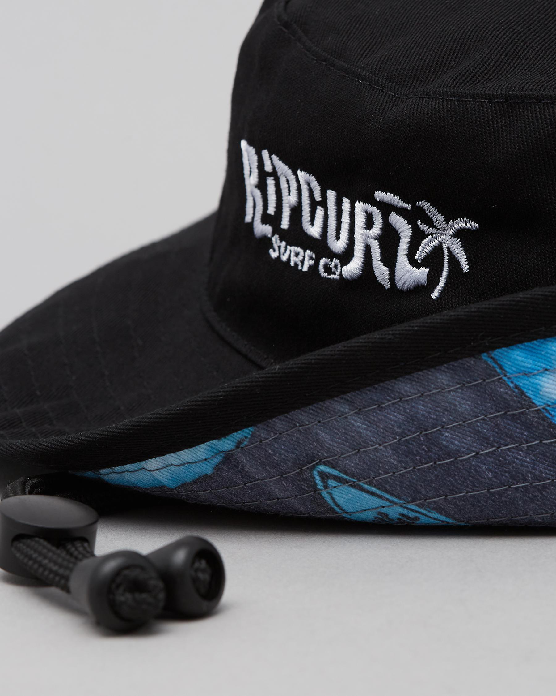 Shop Rip Curl Boys' Reversible Valley Mid Brim Hat In Black/yellow ...