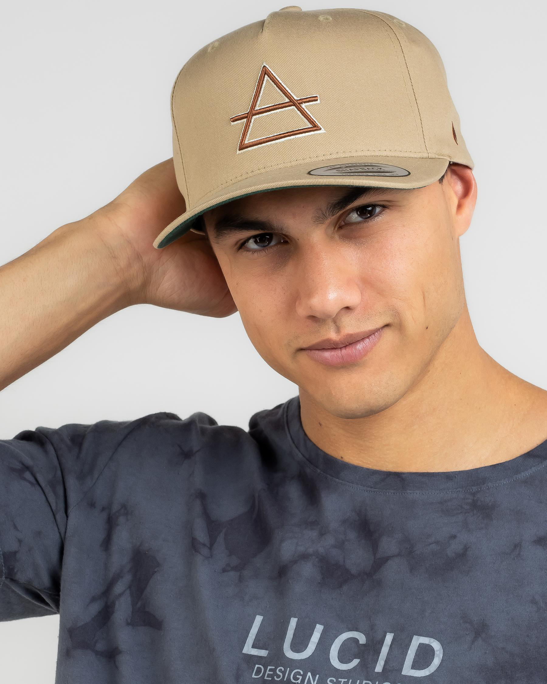 Shop Lucid Trinity Snapback Cap In Cream/khaki/stone - Fast Shipping ...