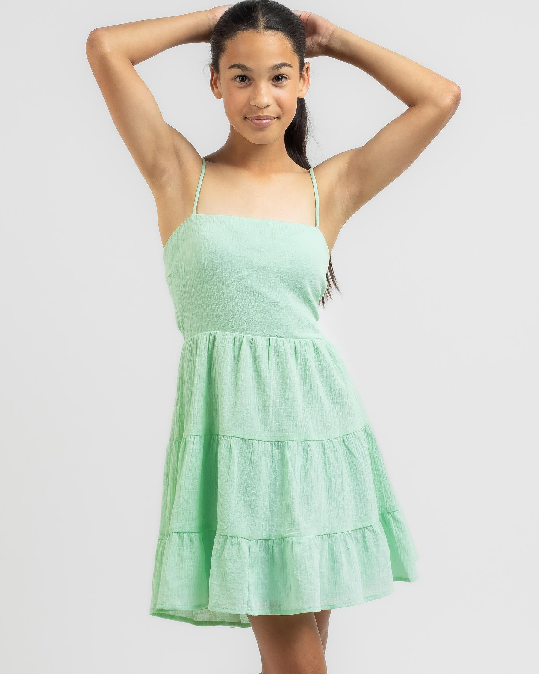 Shop Mooloola Girls' Tabetha Dress In Seafoam - Fast Shipping & Easy ...