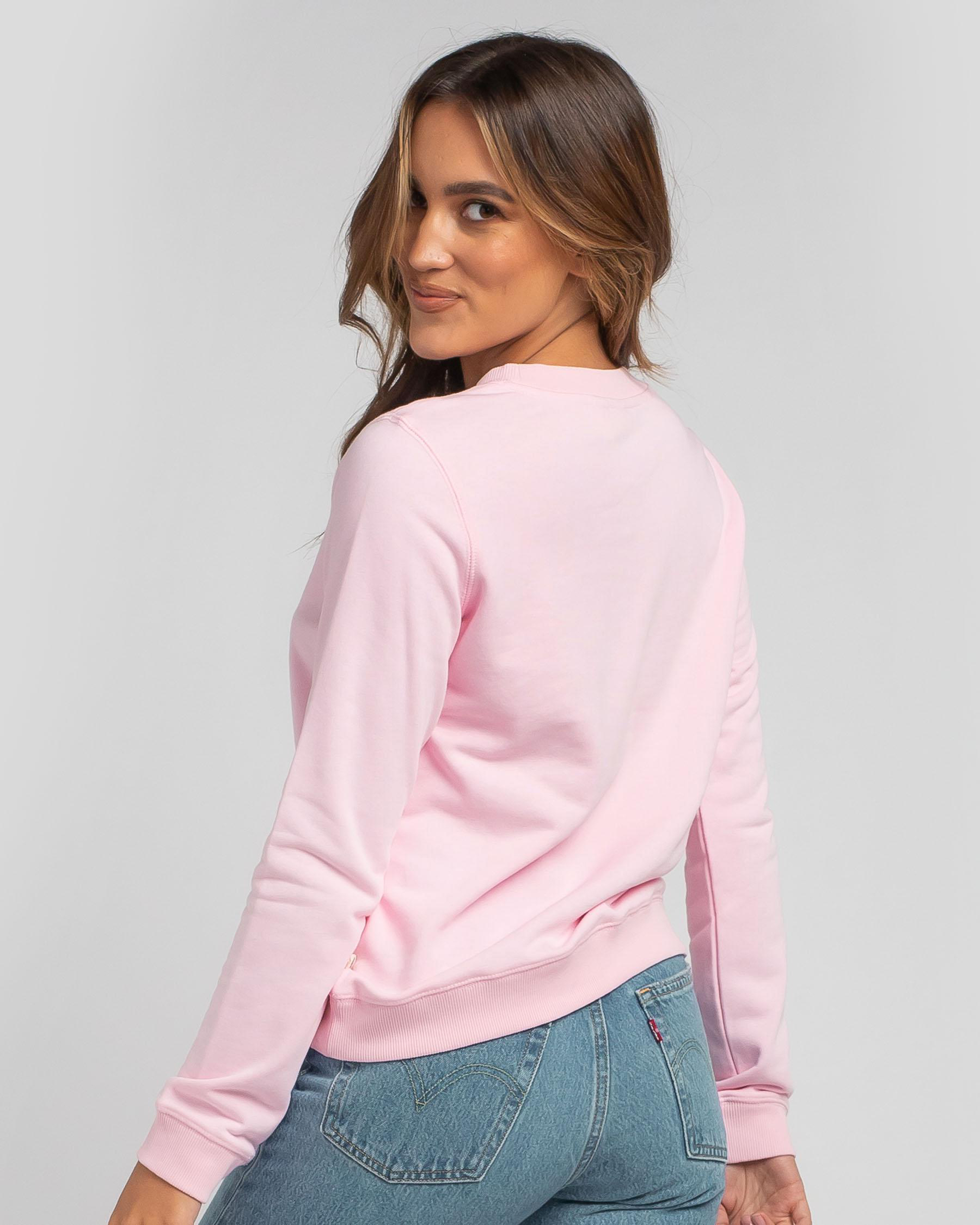 Shop Roxy Day Breaks Crewneck Sweatshirt In Pink Mist - Fast Shipping ...