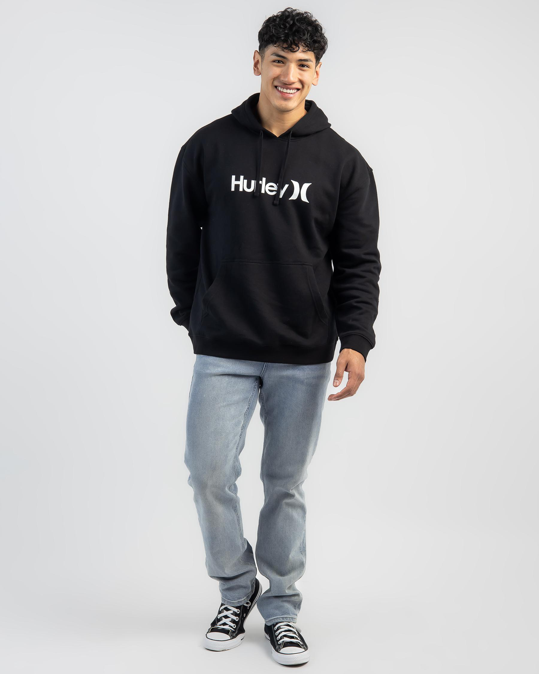 Shop Hurley One And Only Solid Pullover Hoodie In Black - Fast Shipping ...