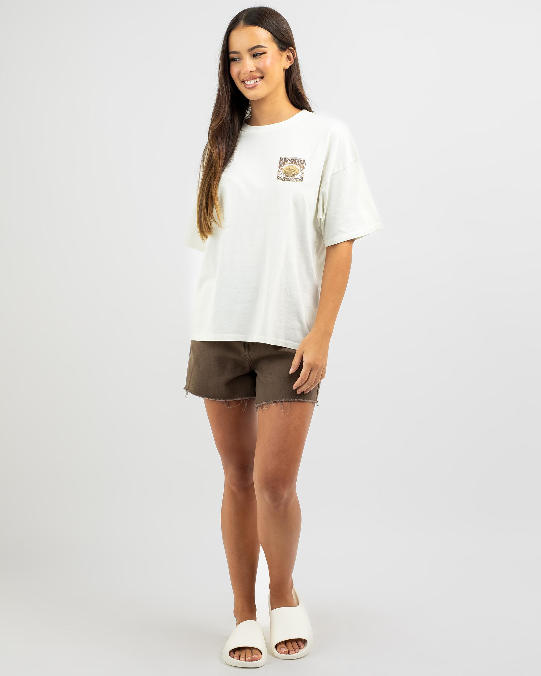 Shop Rip Curl Meribella Heritage T-Shirt In Bone - Fast Shipping & Easy ...