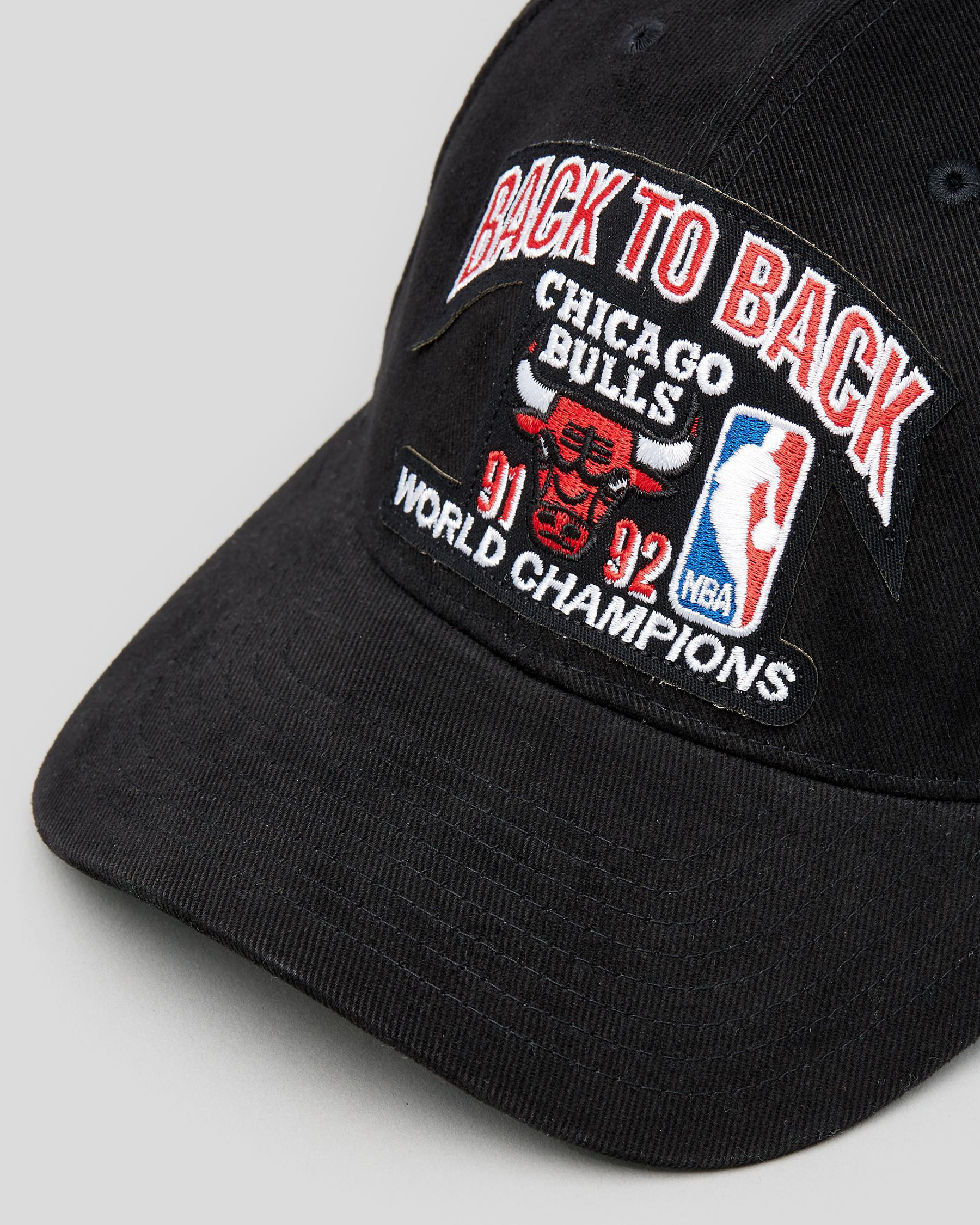 Shop Mitchell & Ness 91-92 Chicago Bulls Champions Cap In Black - Fast ...