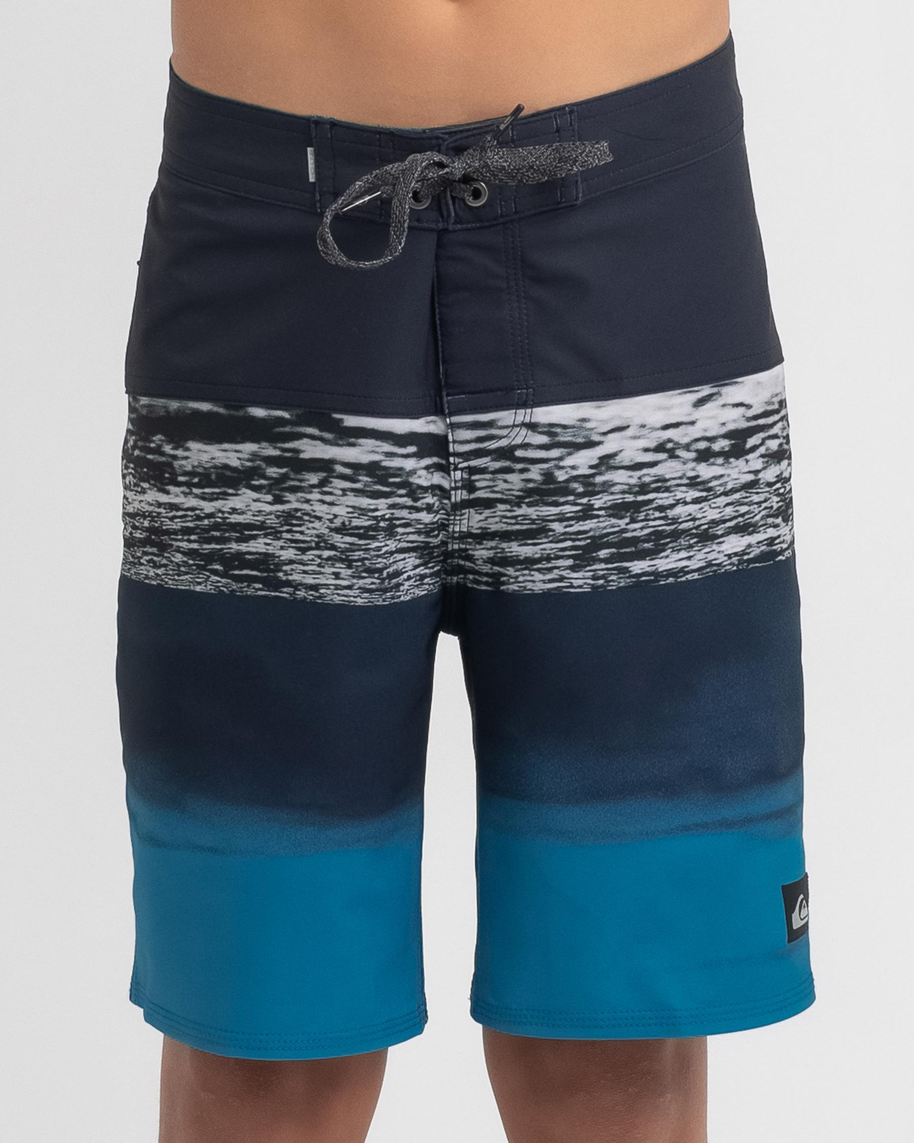 Shop Quiksilver Boys' Surfsilk Panel Board Shorts In Tarmac - Fast ...