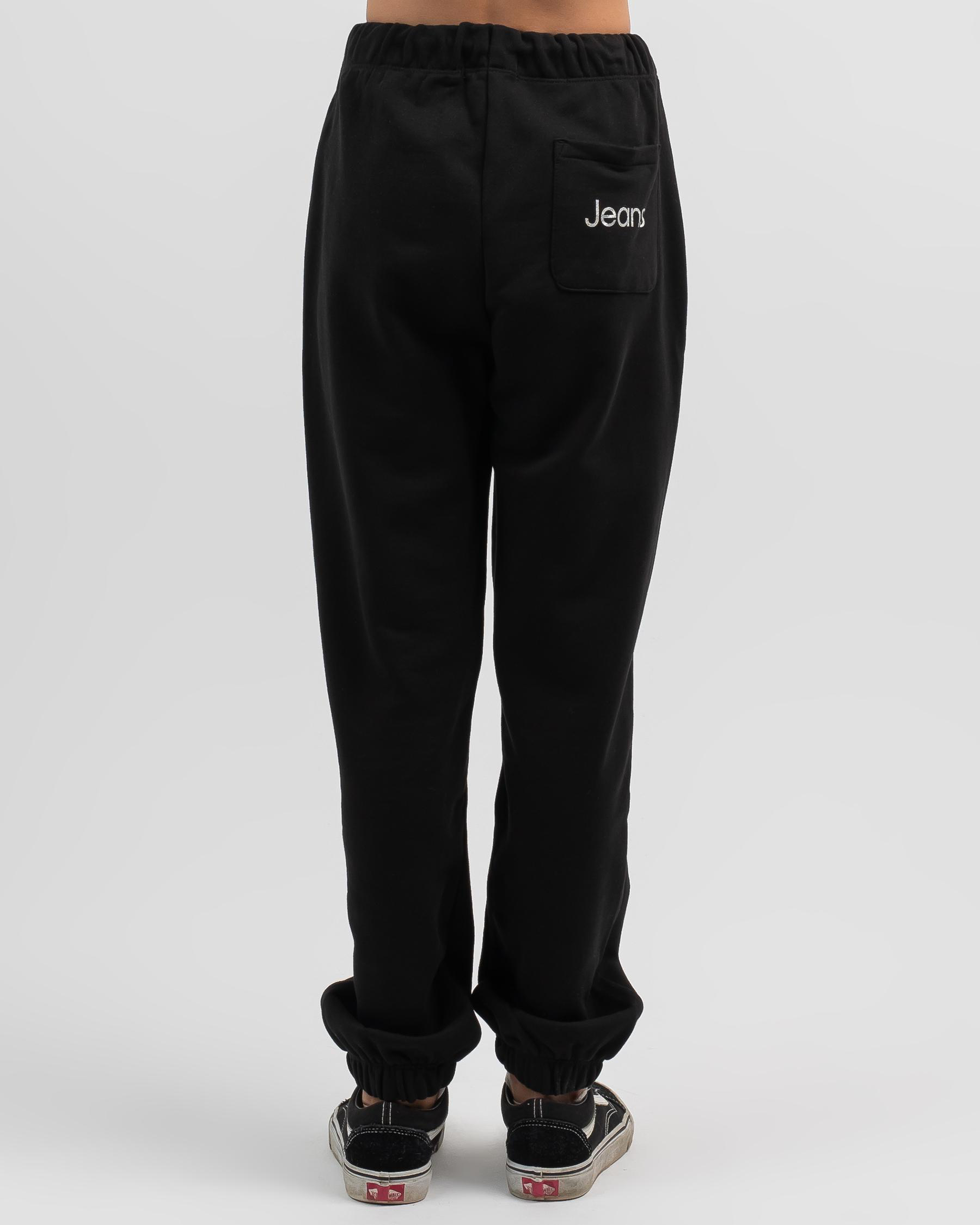 Shop Calvin Klein Girls' Institutional Track Pants In Ck Black - Fast ...