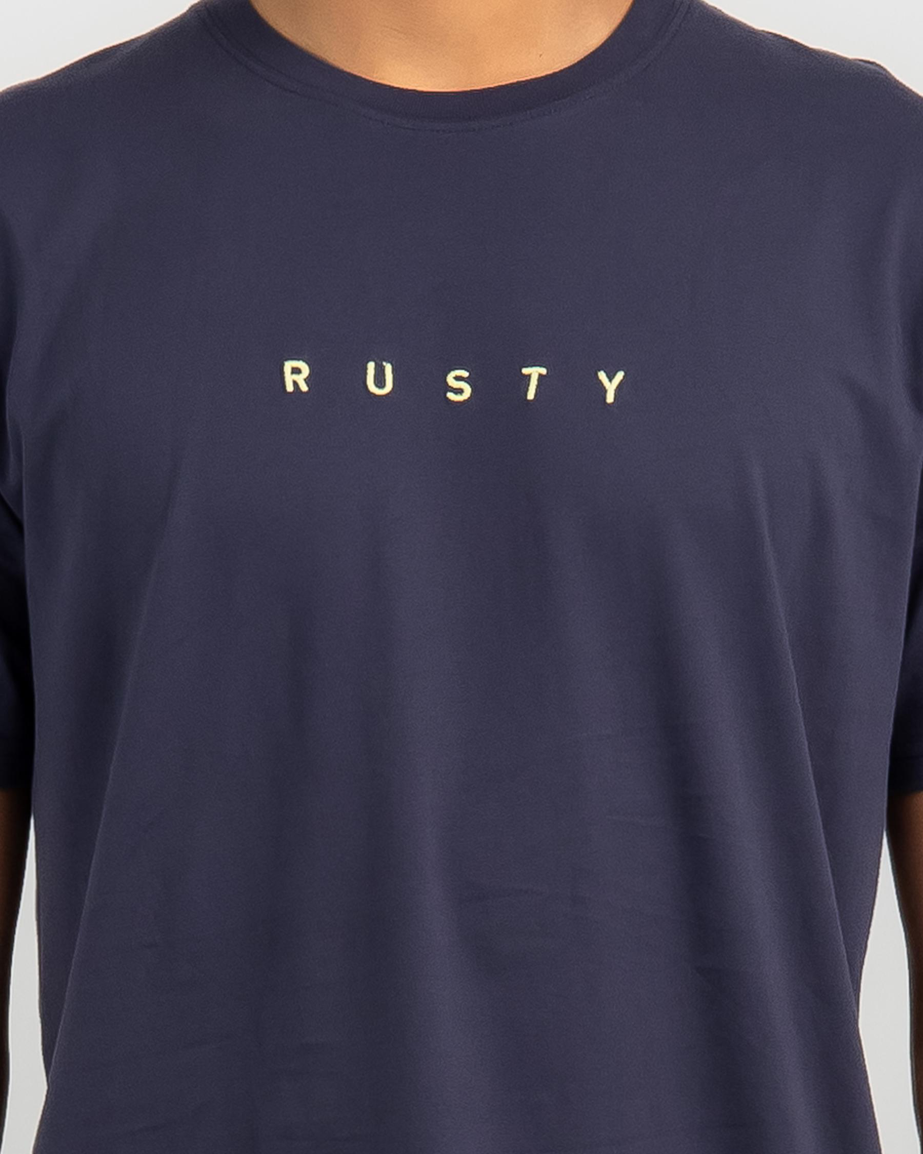 Shop Rusty Short Cut 2 T-Shirt In Navy Blue/popcorn - Fast Shipping ...