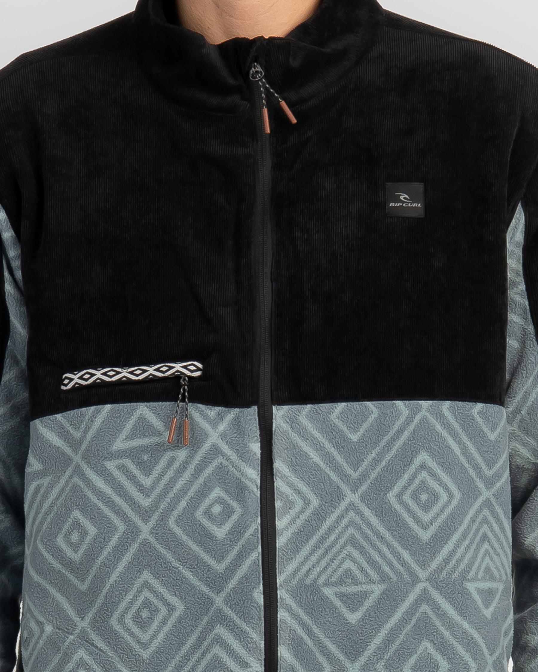 Shop Rip Curl Anti Series Journey Zip Through Crew Jacket In Mineral ...