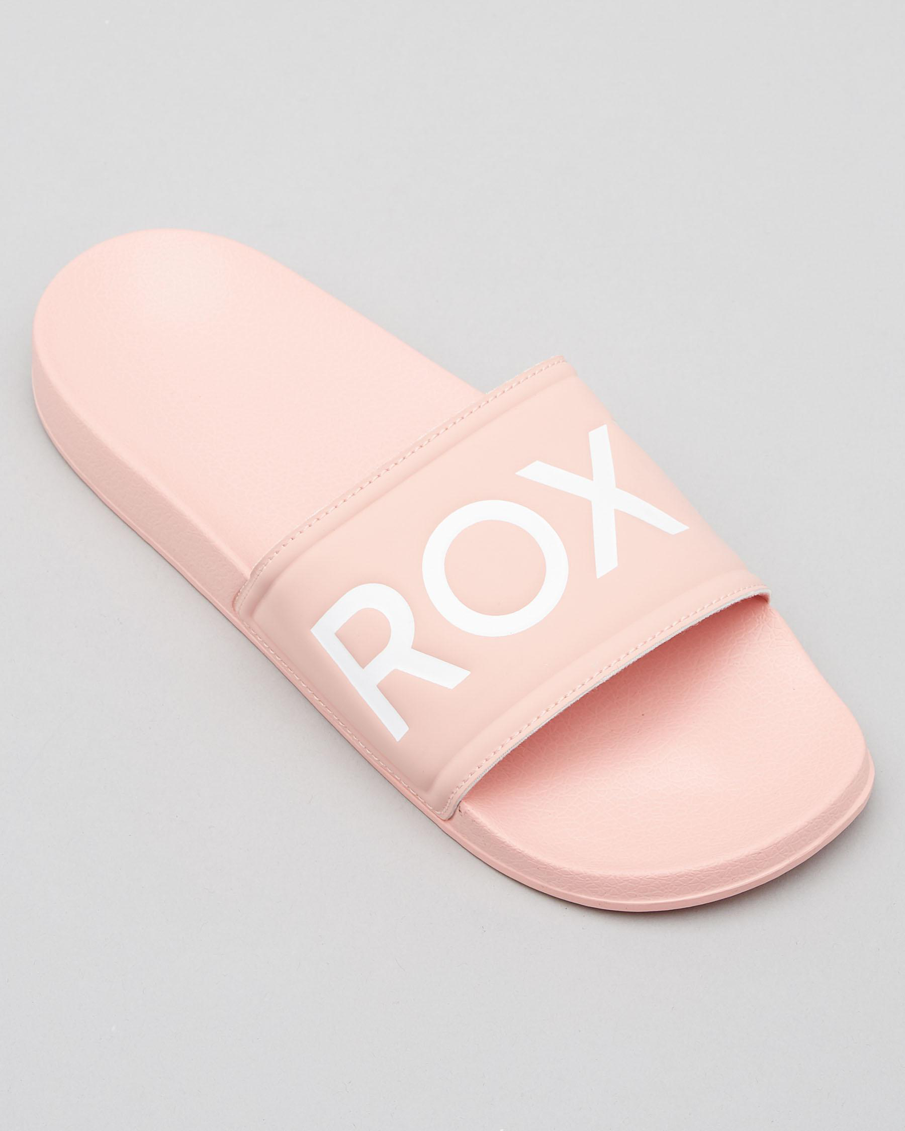 Shop Roxy Slippy Slide Sandals In Rosewater - Fast Shipping & Easy ...