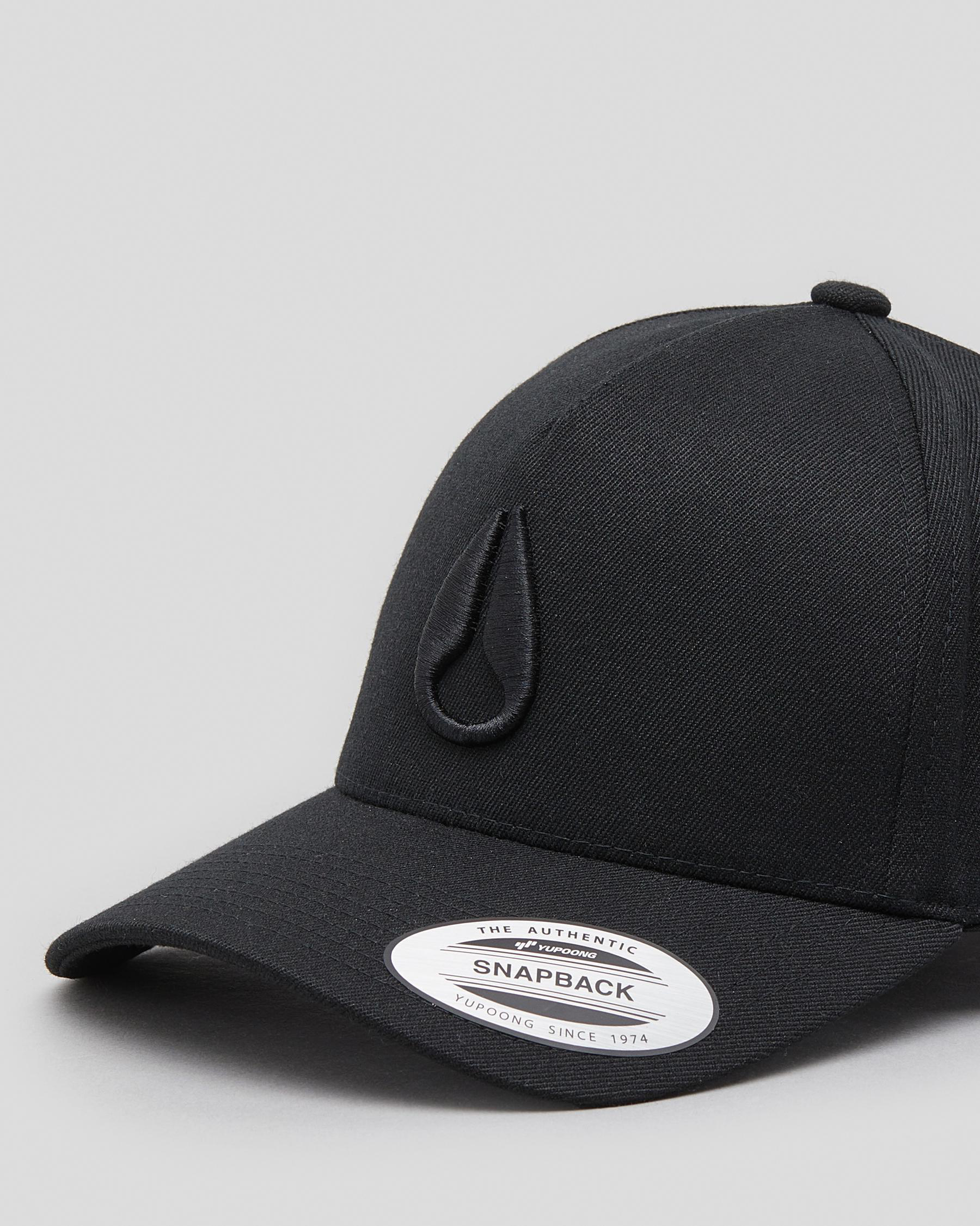 Shop Nixon Deep Down Athletic Snapback Cap In All Black/black - Fast ...