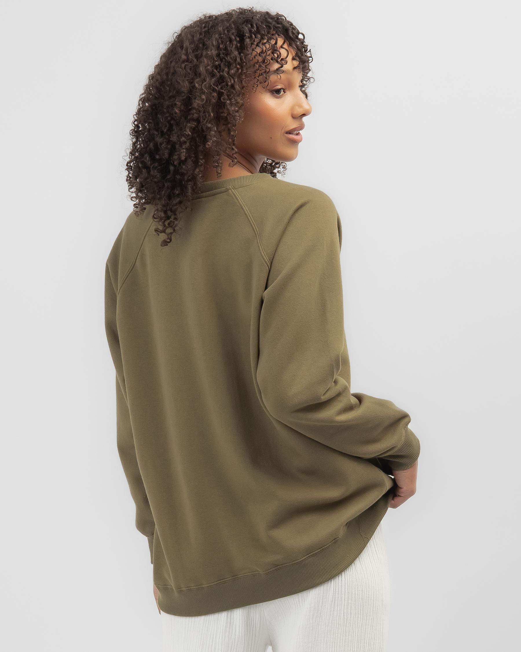 Shop Volcom Stone Magic Crewneck Sweatshirt In Moss - Fast Shipping ...