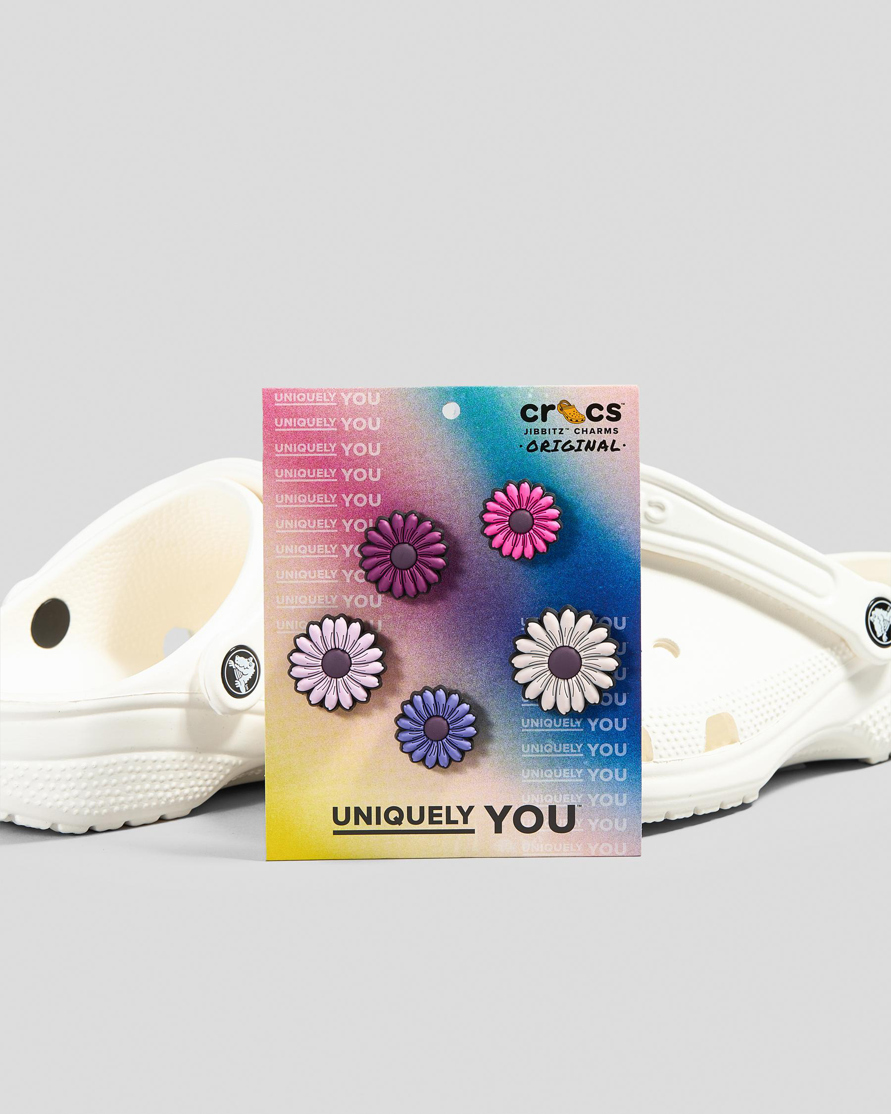 Shop Crocs Mixed Purple Floral Jibbitz 5 Pack In Multi - Fast Shipping ...