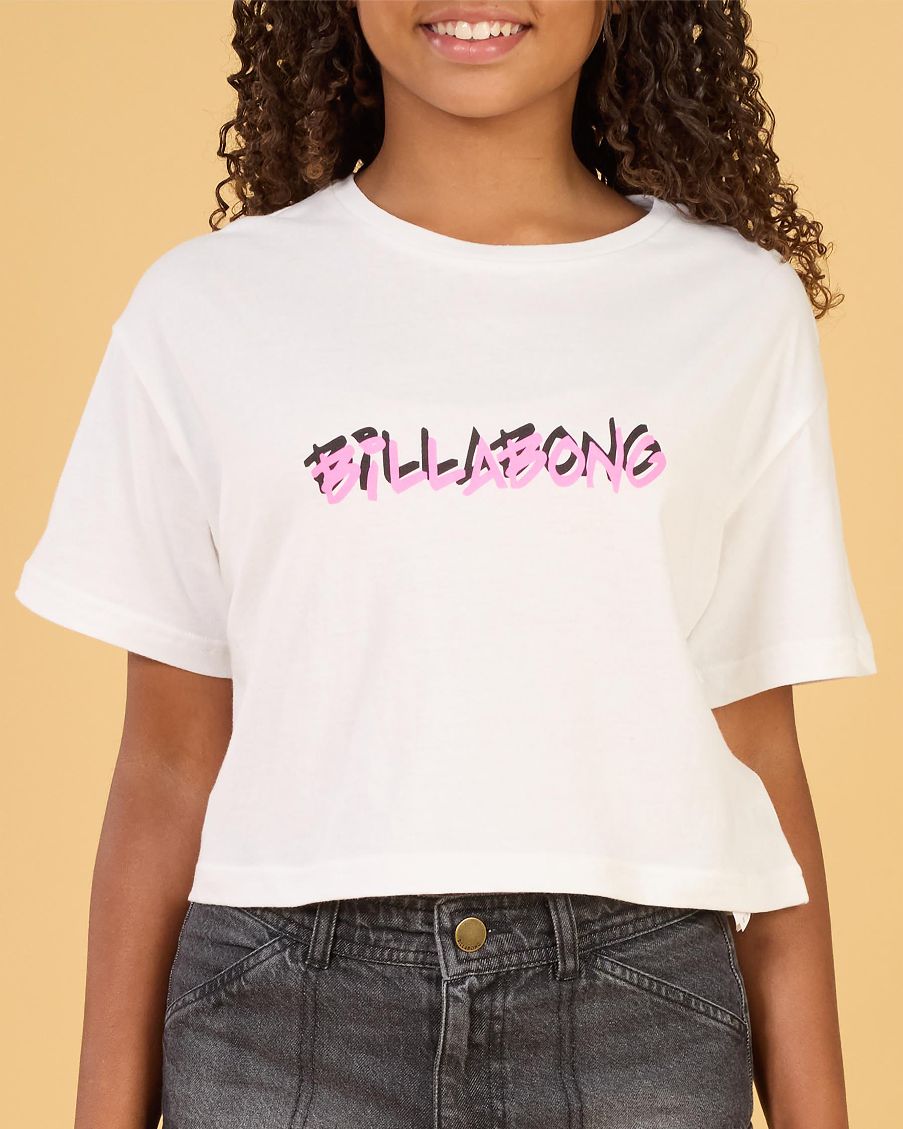 Billabong Girl's Say My Name Crop T-Shirt In Salt Crystal - FREE ...
