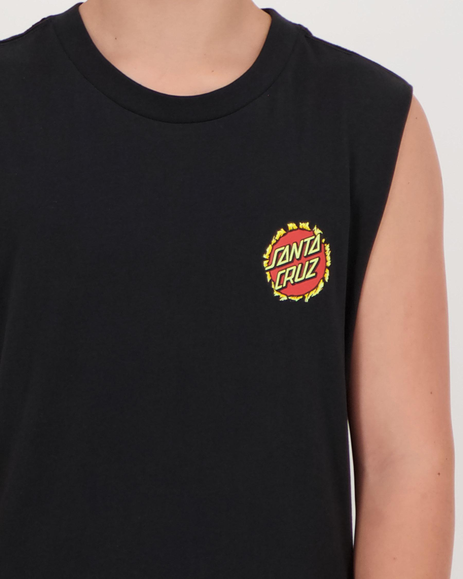 Shop Santa Cruz Boys' Breaker Dot Muscle Tank In Black - Fast Shipping ...