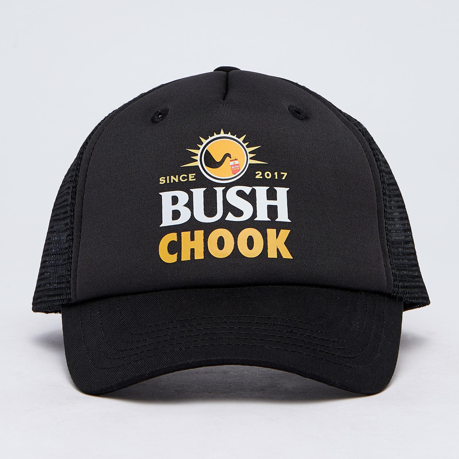 Shop Bush Chook Busk Chook Trucker Cap In Black - Fast Shipping & Easy ...