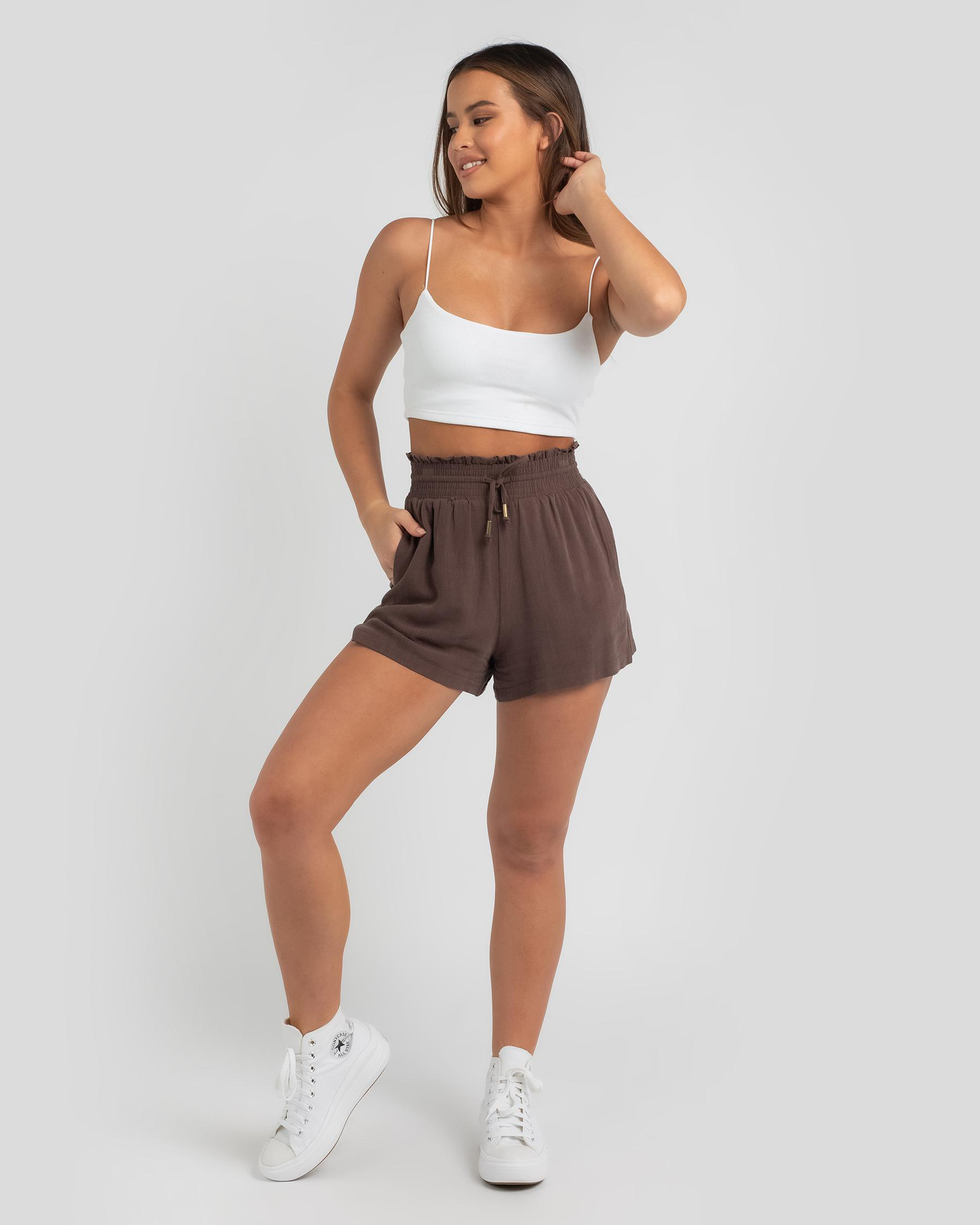 Shop Mooloola Moss Crop Top In Optic White - Fast Shipping & Easy ...