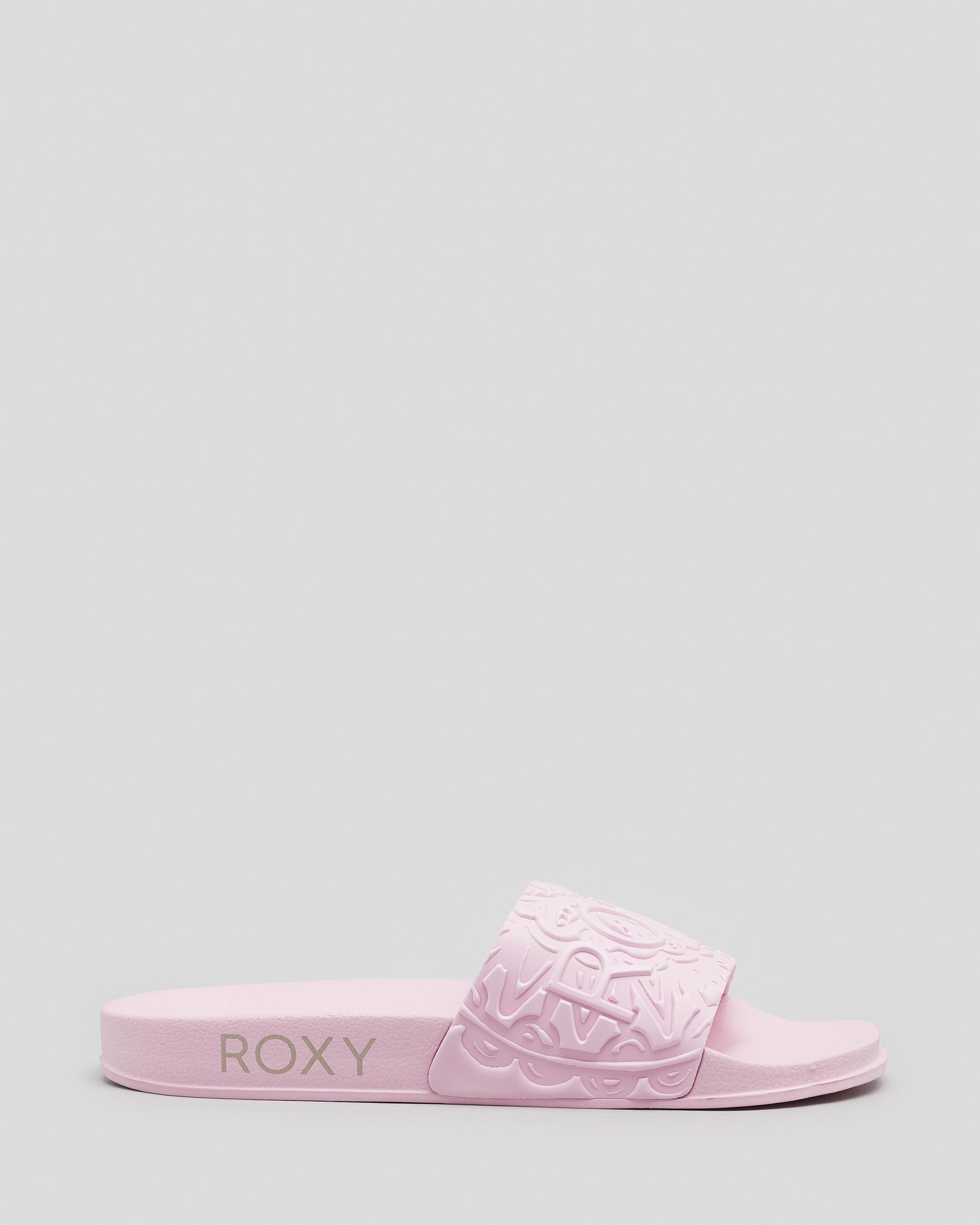 Shop Roxy Slippy Mandala Slide Sandals In Pink - Fast Shipping & Easy ...