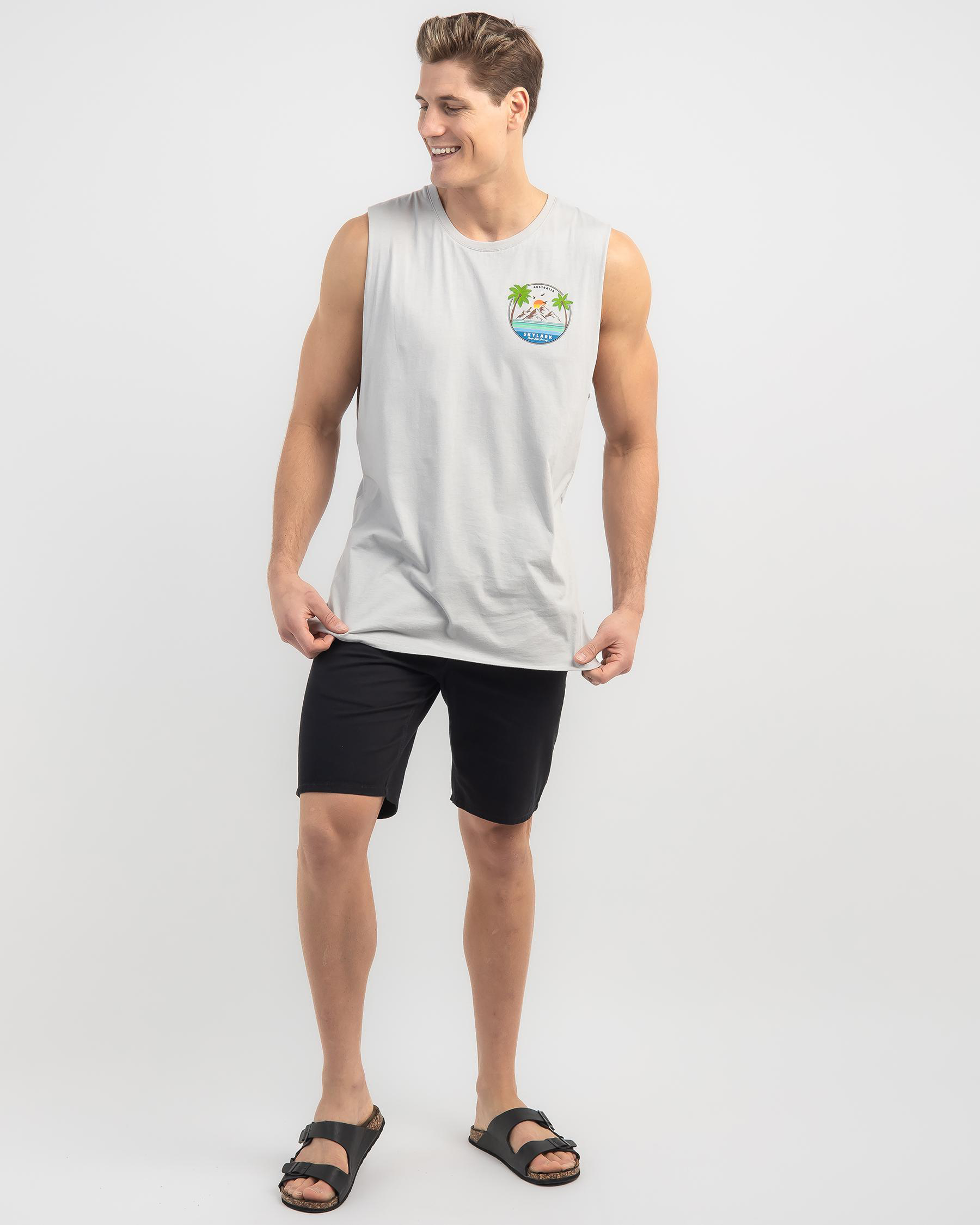 Shop Skylark Coastal Muscle Tank In Light Grey - Fast Shipping & Easy ...