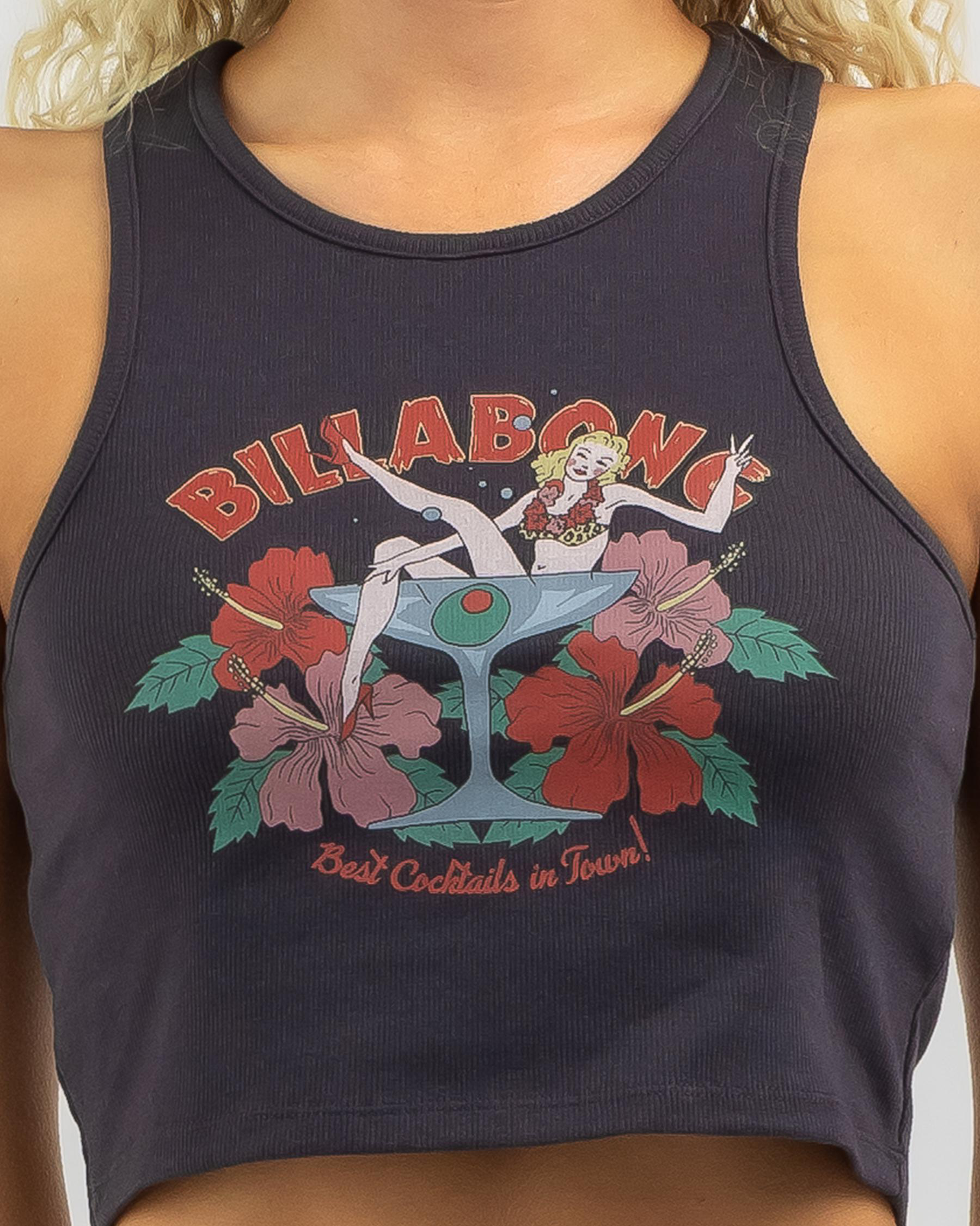 Shop Billabong Margi Parti Crop Tank Top In Black Sands - Fast Shipping & Easy Returns - City ...