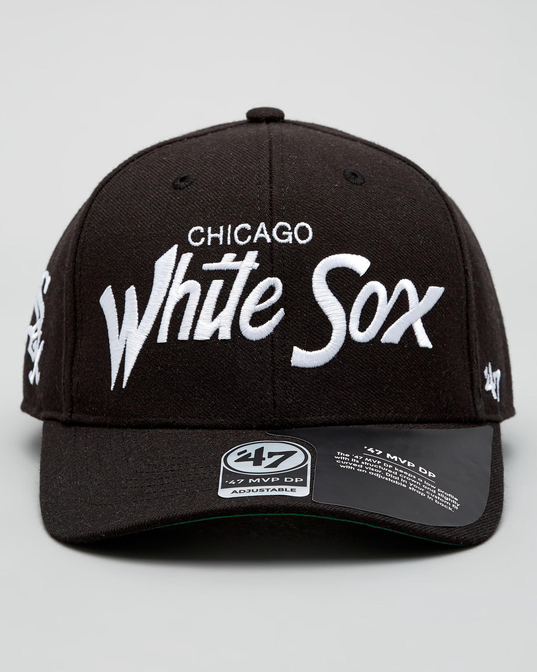 Shop Forty Seven Replica Script White Sox Cap In Black - Fast Shipping ...