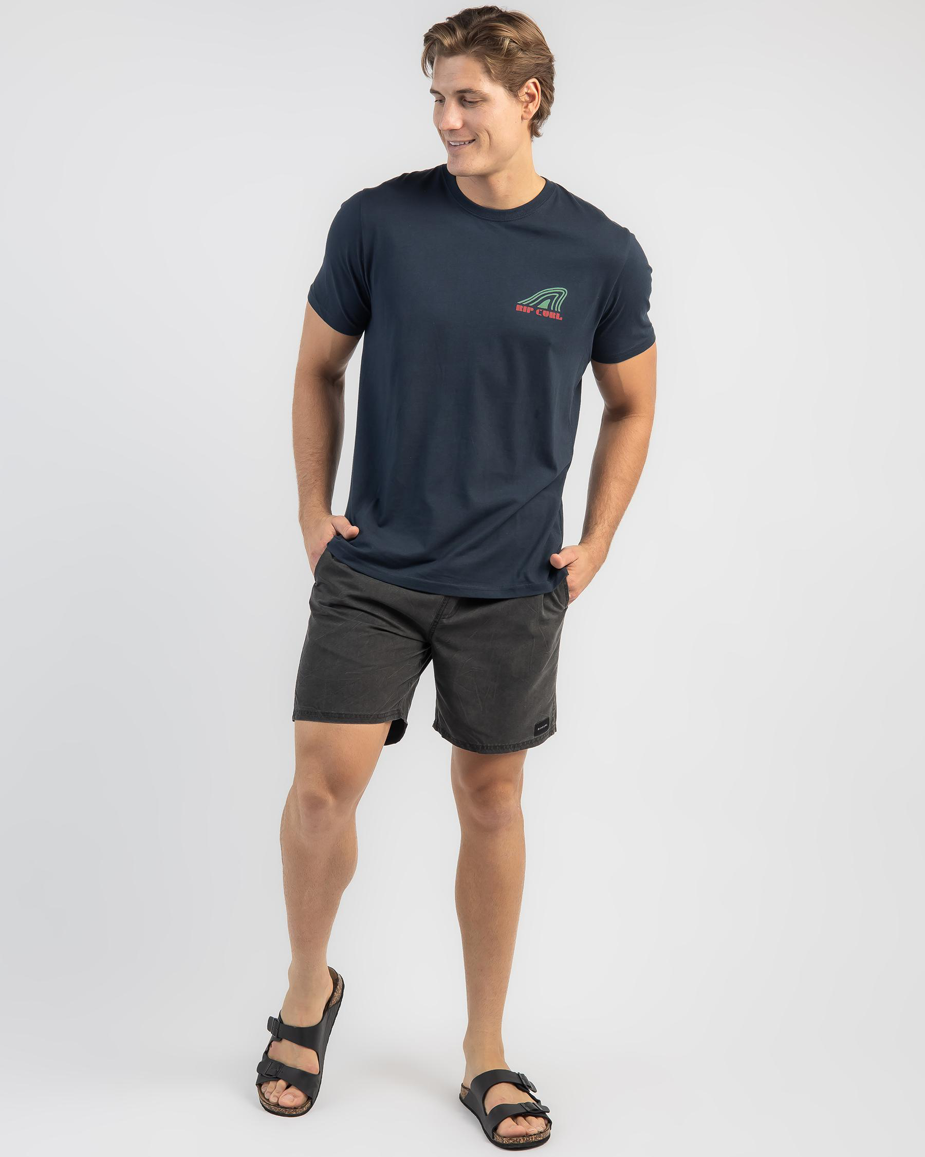Shop Rip Curl Single Fin T-Shirt In Dark Navy - Fast Shipping & Easy ...