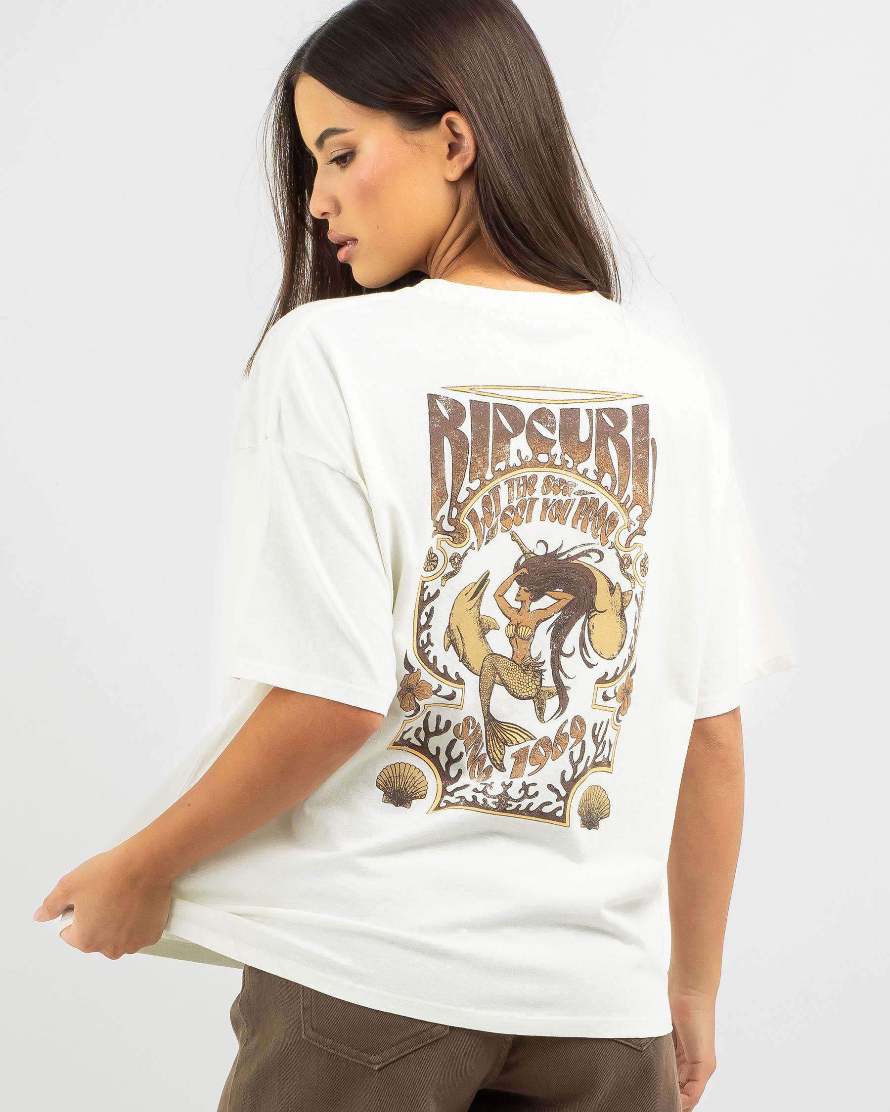 Shop Rip Curl Meribella Heritage T-Shirt In Bone - Fast Shipping & Easy ...