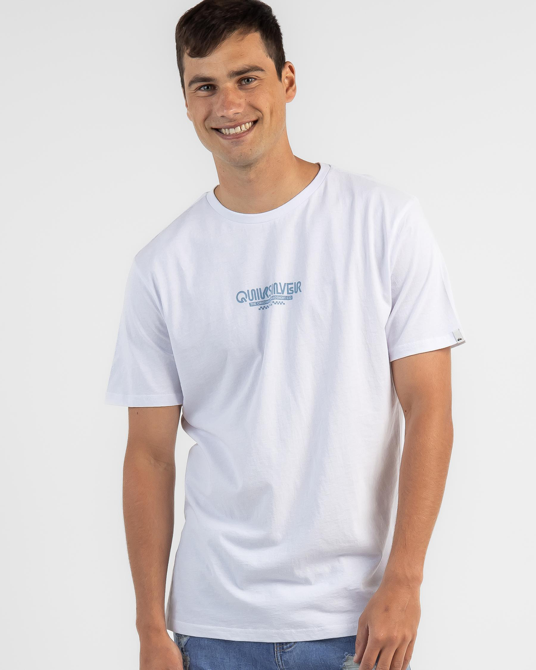 Shop Quiksilver Omni Check T-Shirt In White - Fast Shipping & Easy ...