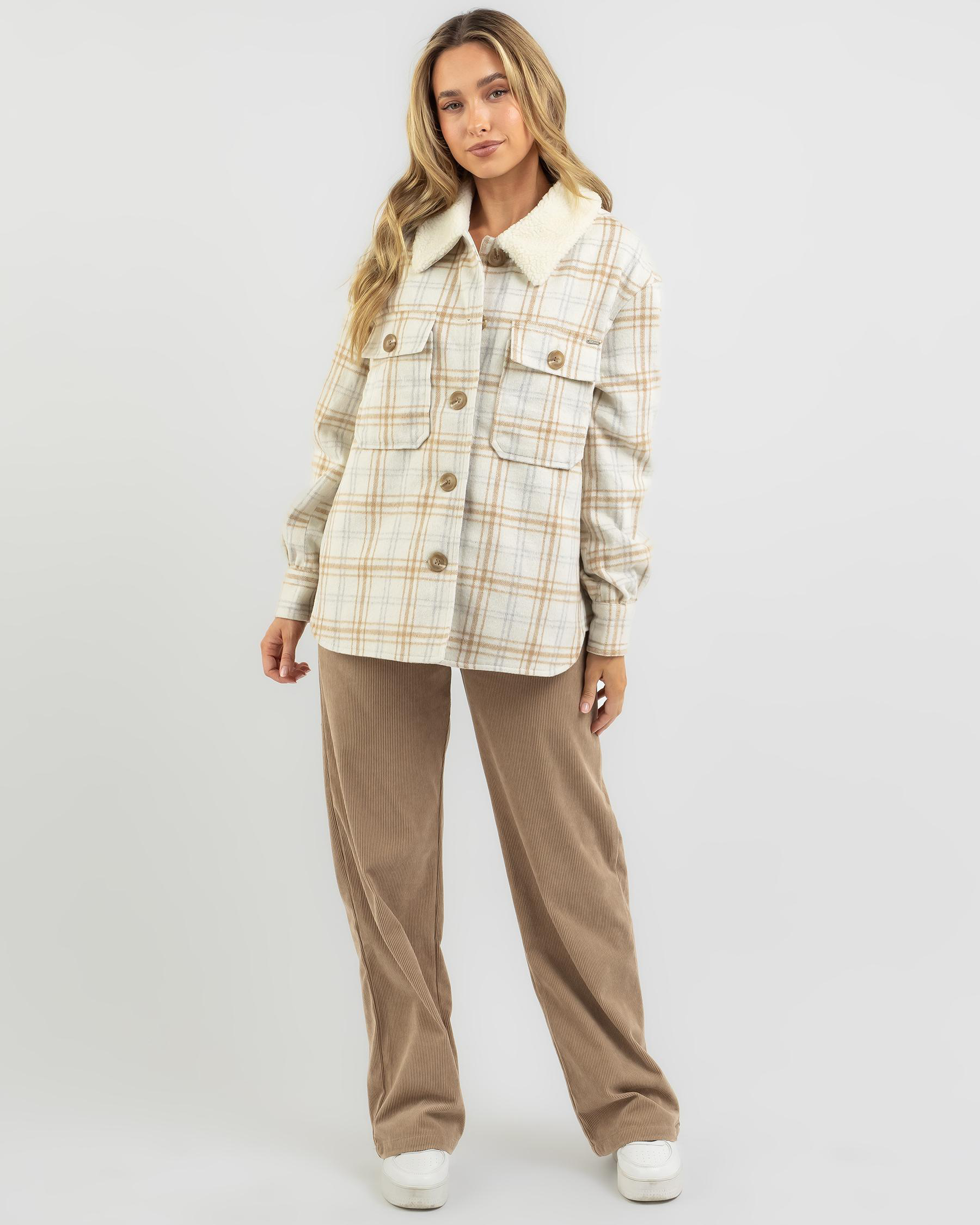 Shop Ava And Ever Bobbie Shacket In Cream - Fast Shipping & Easy ...