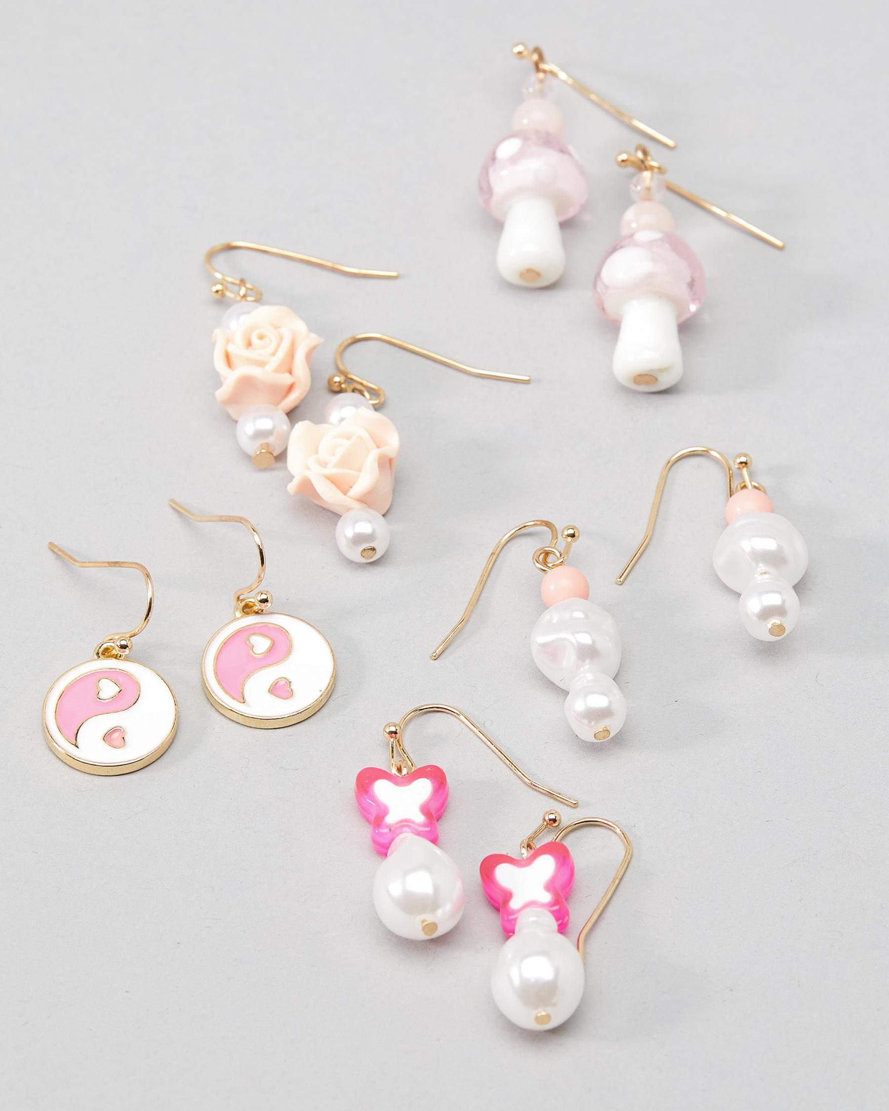 Shop Karyn In LA Myka Earring Pack In Pink - Fast Shipping & Easy ...