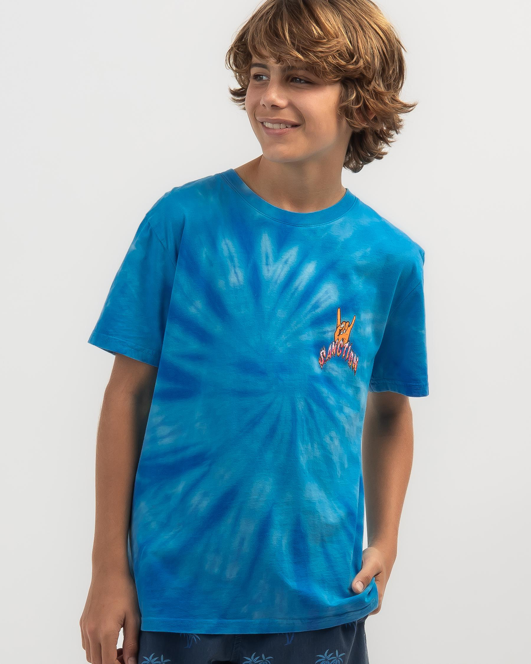 Shop Sanction Boys' Splash T-Shirt In Blue Tie Dye - Fast Shipping ...