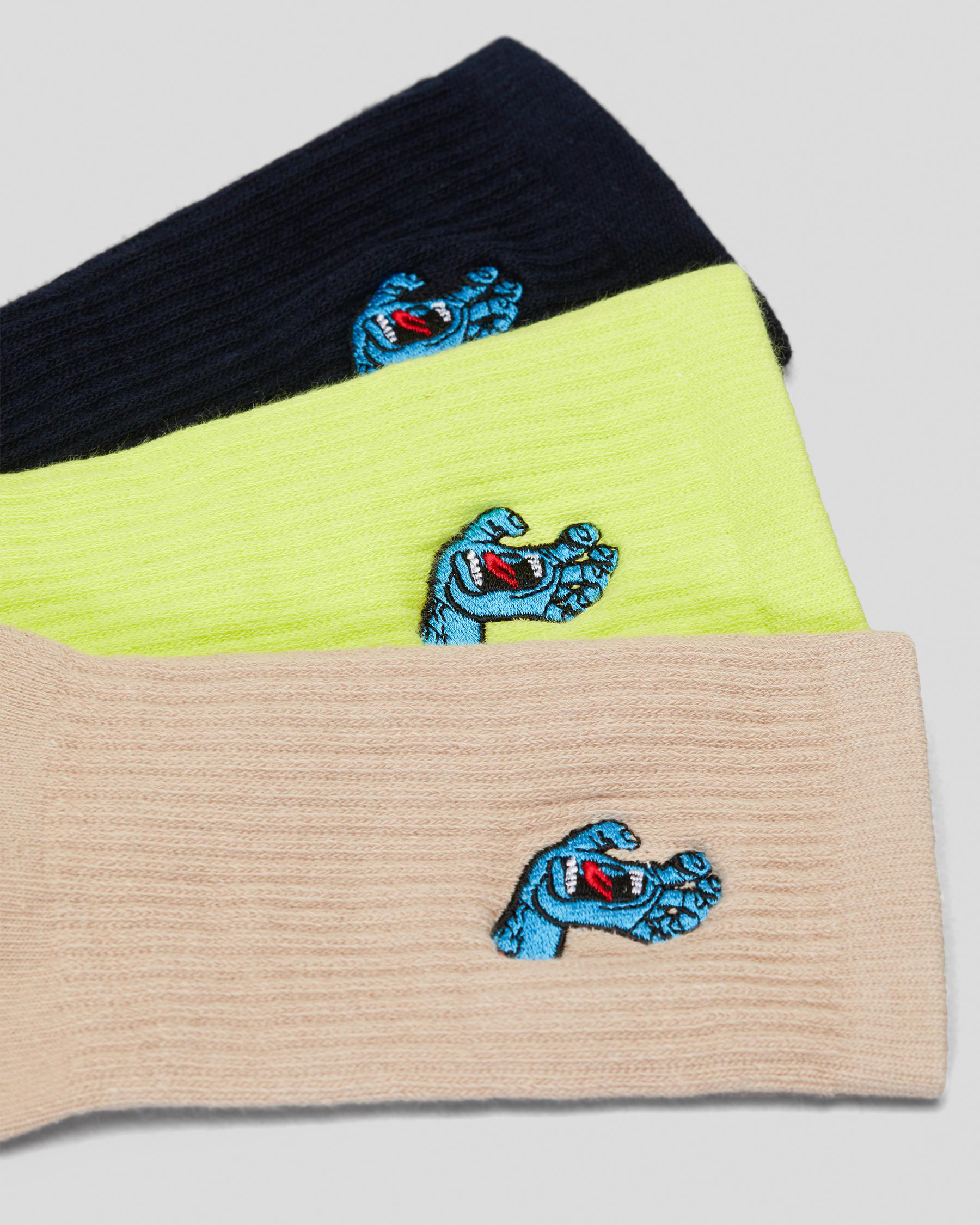 Shop Santa Cruz Boys' Screaming Hand Socks 3 Pack In Multi - Fast ...