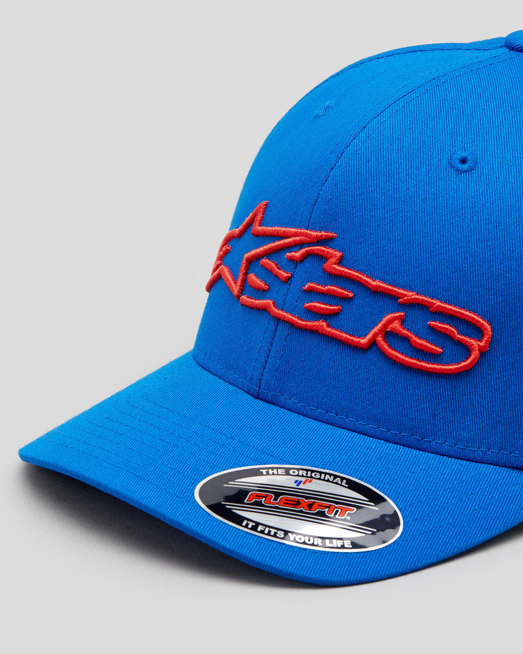 Shop Alpinestars Blaze Flexfit Cap In Blue/ Red - Fast Shipping & Easy ...