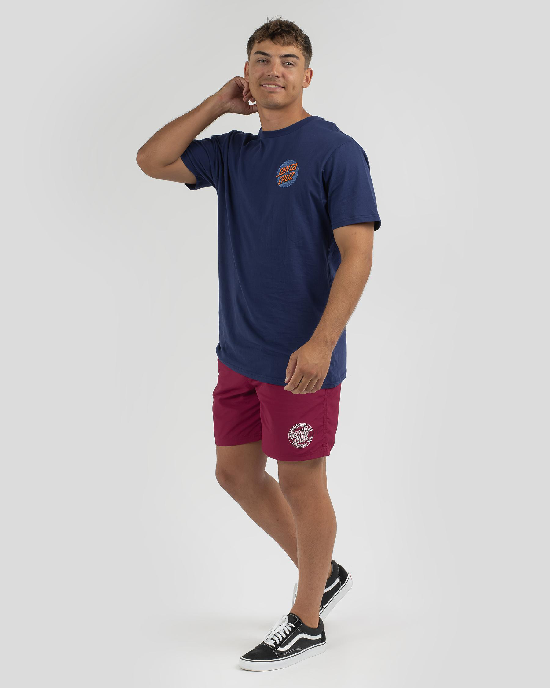 Shop Santa Cruz Cruizier Reactive Shorts In Wine - Fast Shipping & Easy ...