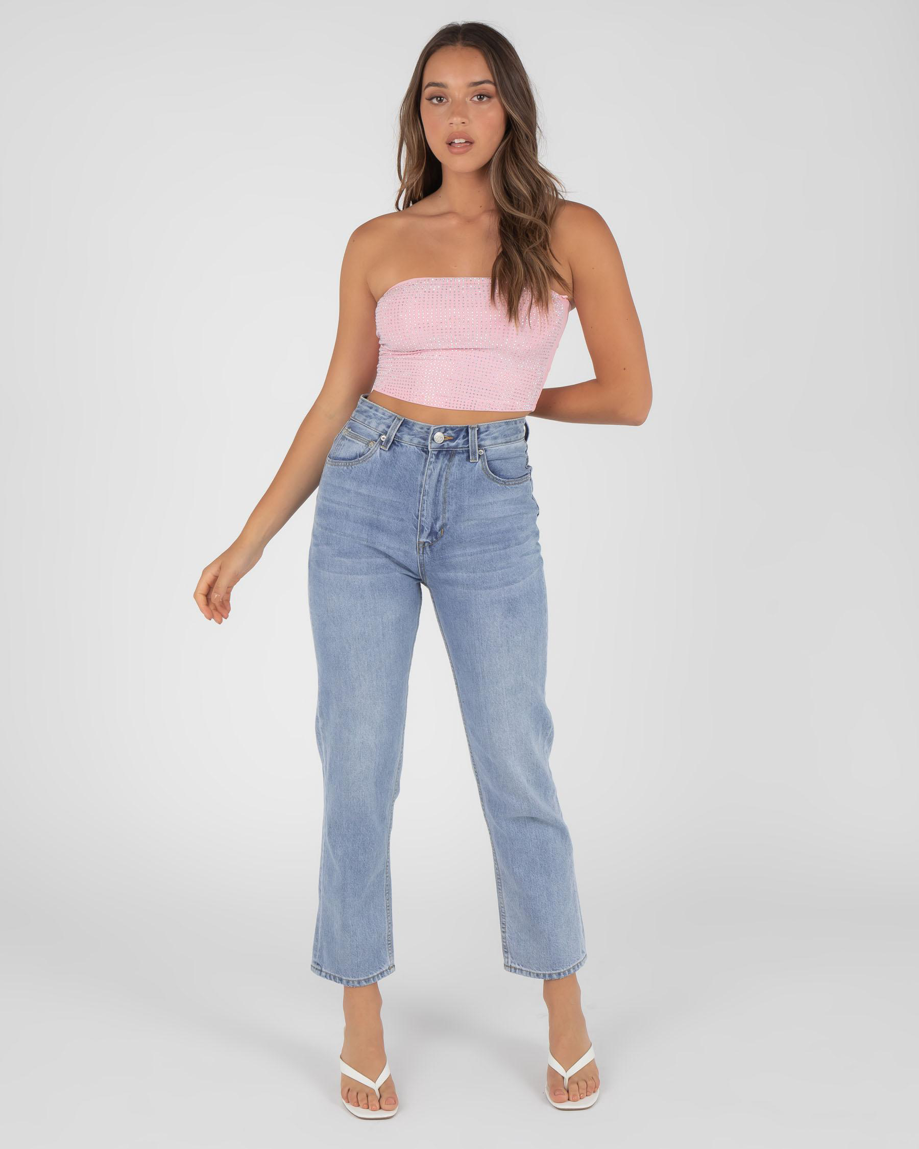 Shop Mooloola Tina Sparkle Tube Top In Pink - Fast Shipping & Easy ...
