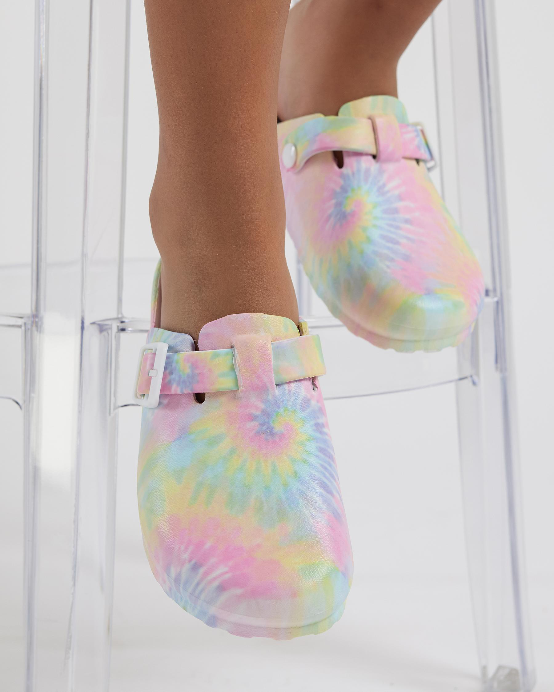 Ava And Ever Girls' Remi Eva Clog Slide Sandals In Pastel Tie Dye ...