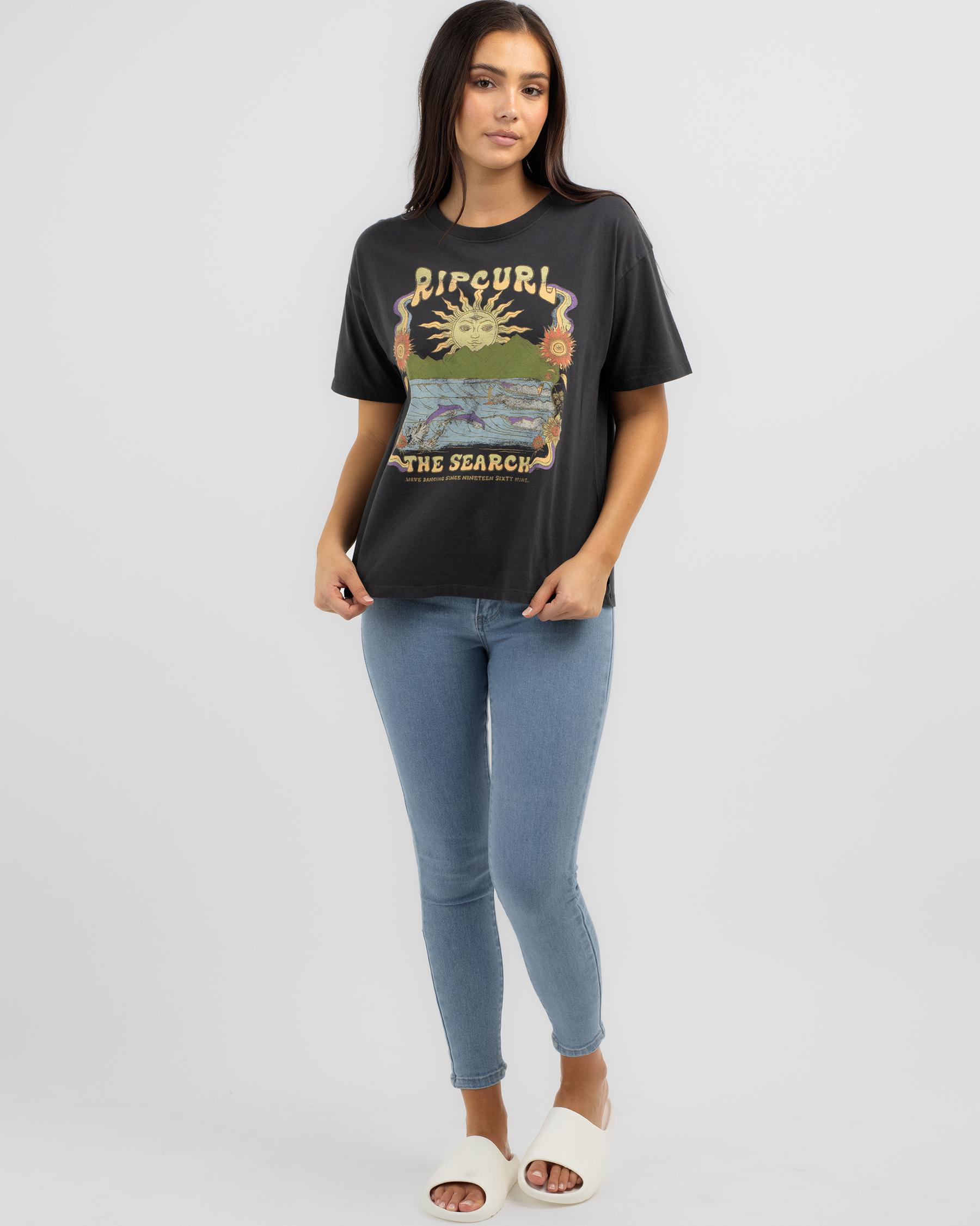 Shop Rip Curl Wave Dancer Relaxed T-shirt In Washed Black - Fast ...