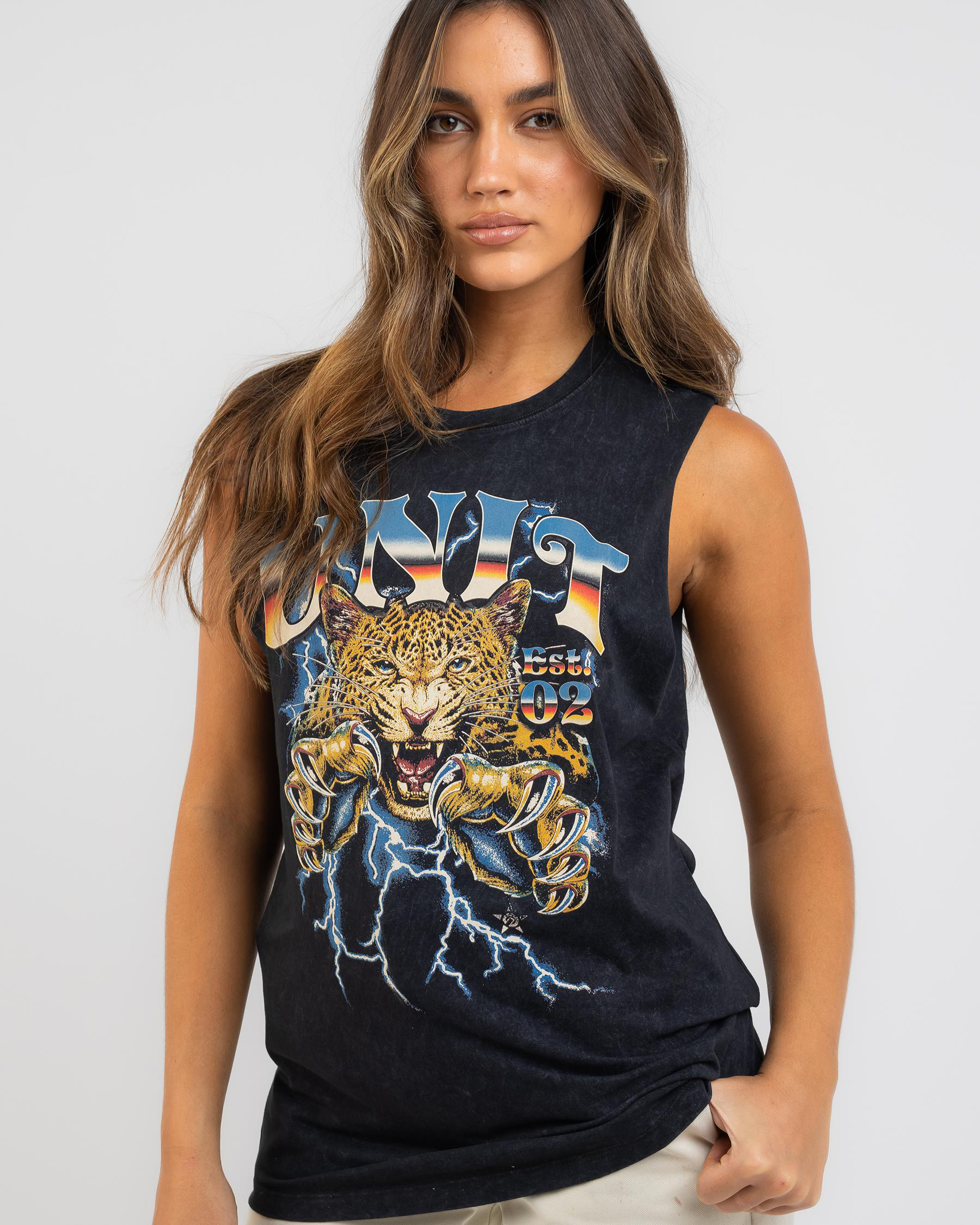 Shop Unit Hunted Tank Top In Vintage Black - Fast Shipping & Easy ...