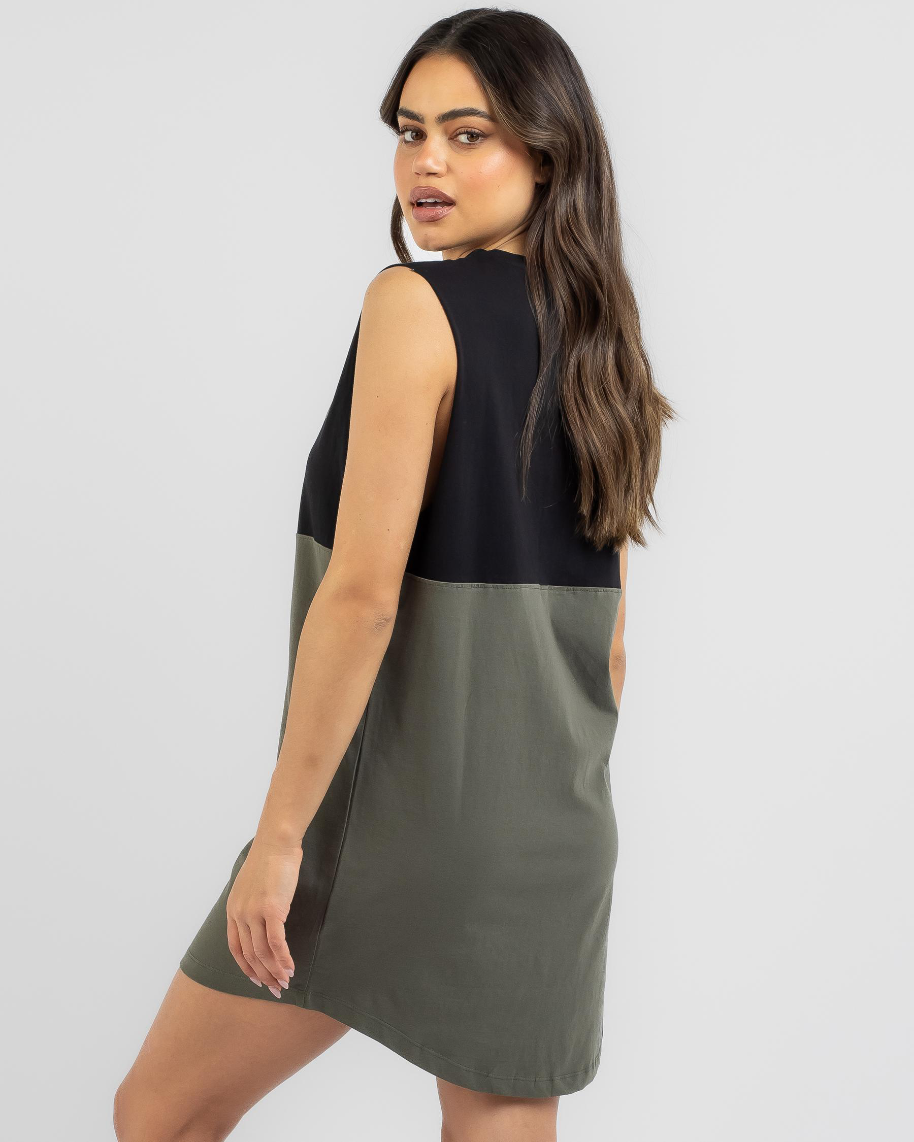 Shop Unit Vacate Tank Dress In Military - Fast Shipping & Easy Returns ...