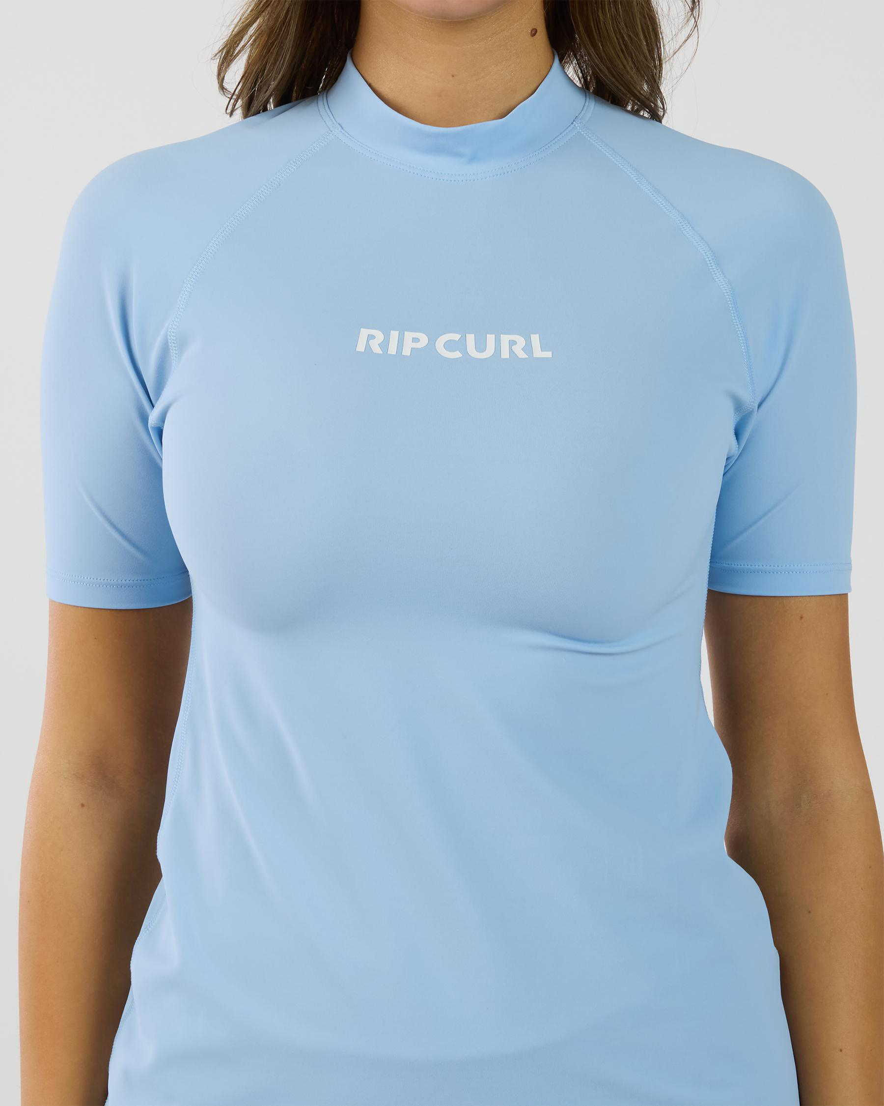 Shop Rip Curl Classic Surf Short Sleeve UPF Rash Vest In Mid Blue ...