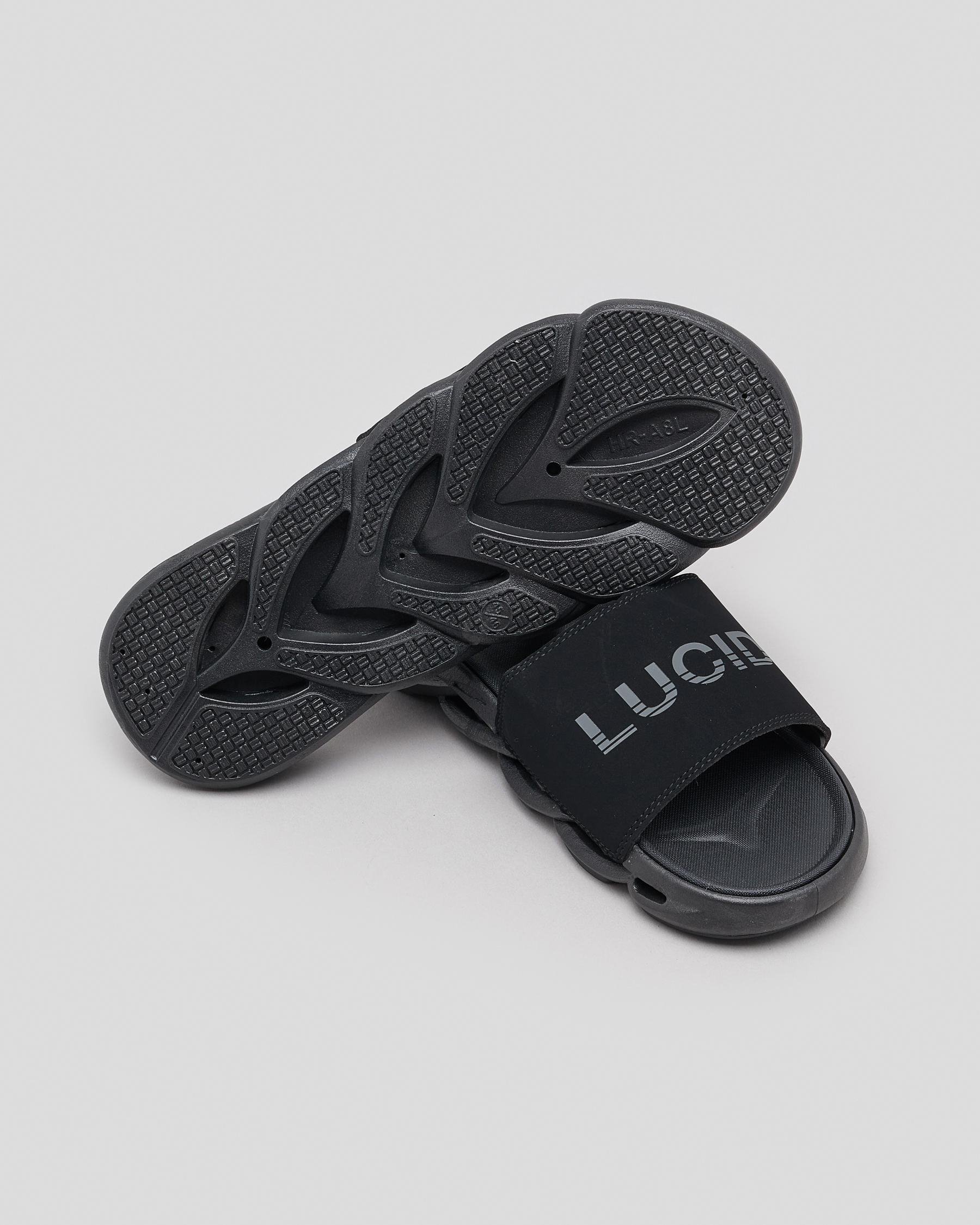 Shop Lucid Stratford Slides In Black/grey - Fast Shipping & Easy ...