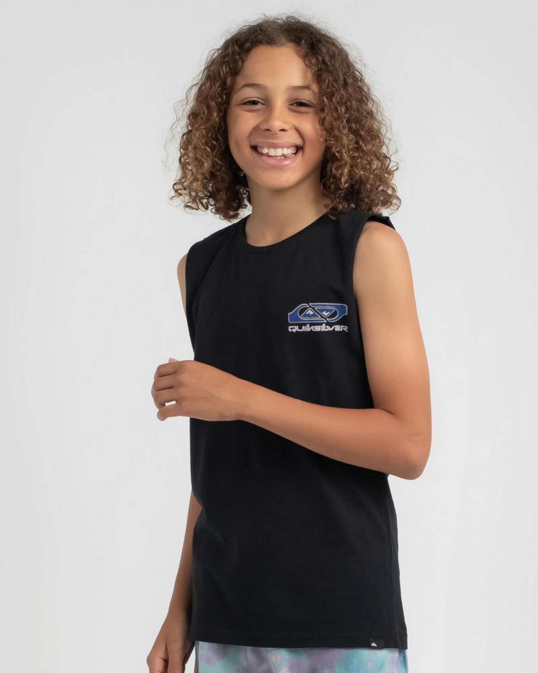 Shop Quiksilver Boys' Return To The Moon Muscle Tank In Black - Fast ...
