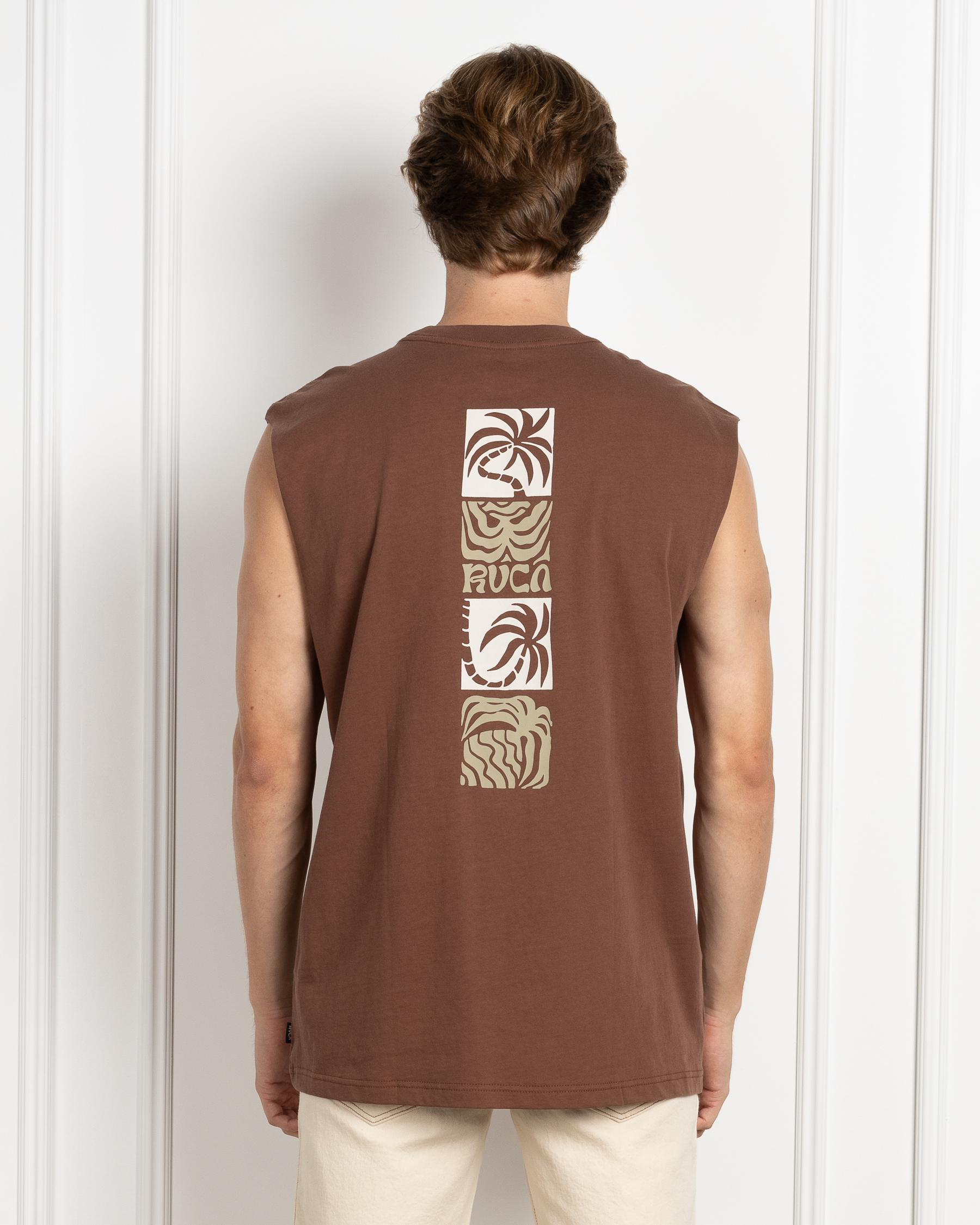 Shop RVCA Fronds Muscle Tank In Hazelnut - Fast Shipping & Easy Returns ...