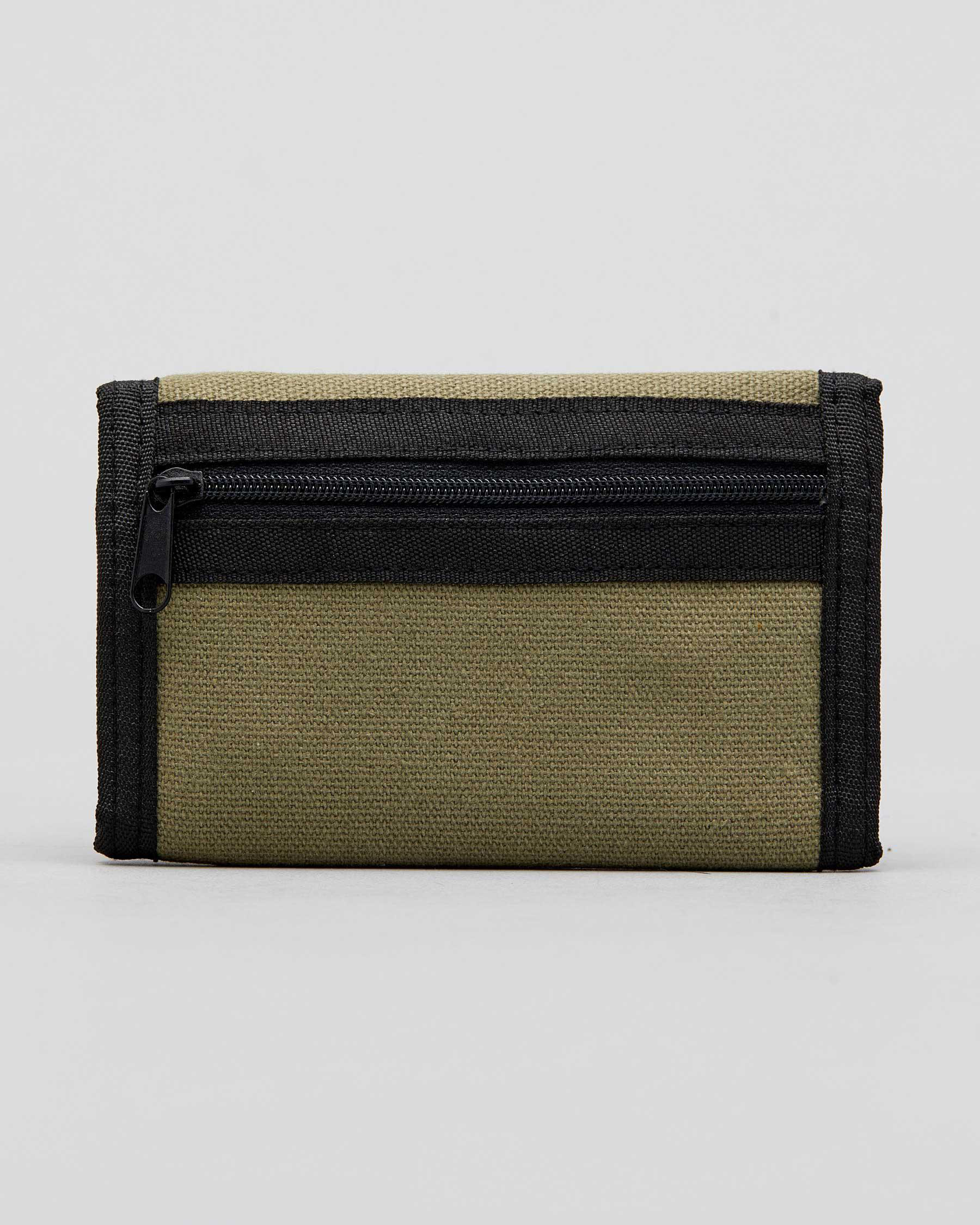 Shop Rusty Wander Tri-Fold Wallet In Dark Army - Fast Shipping & Easy ...