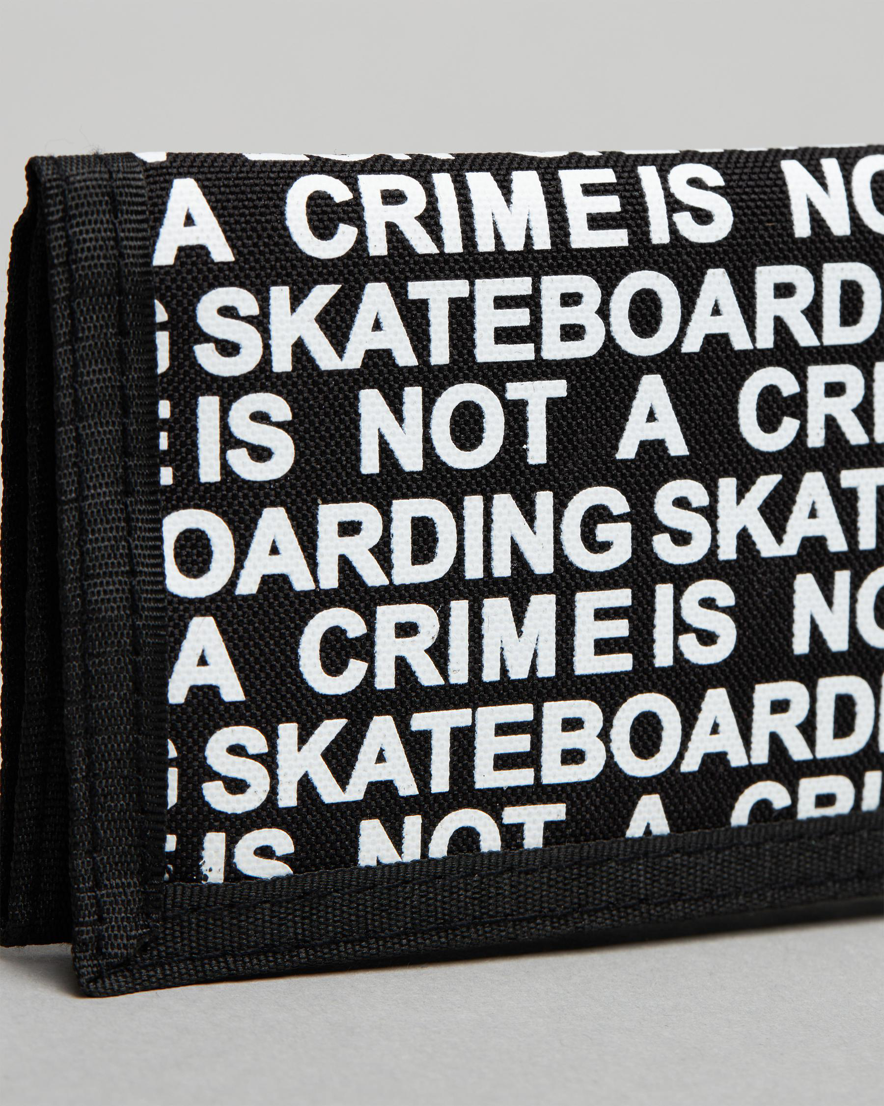 Shop Santa Cruz Not A Crime Wallet Trifold Wallet In Black/ White ...