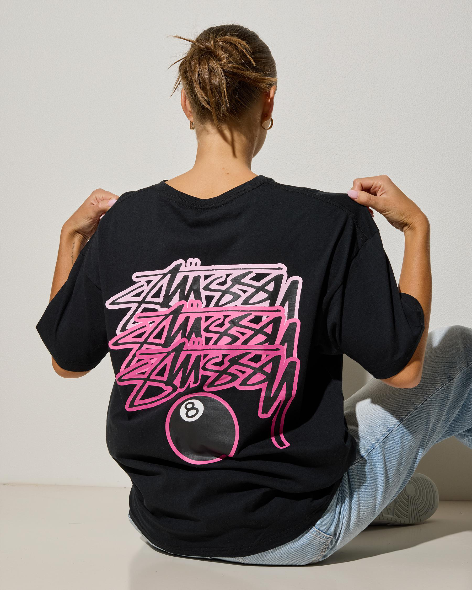 Shop Stussy 8 Ball Fade T-Shirt In Black - Fast Shipping & Easy Returns ...