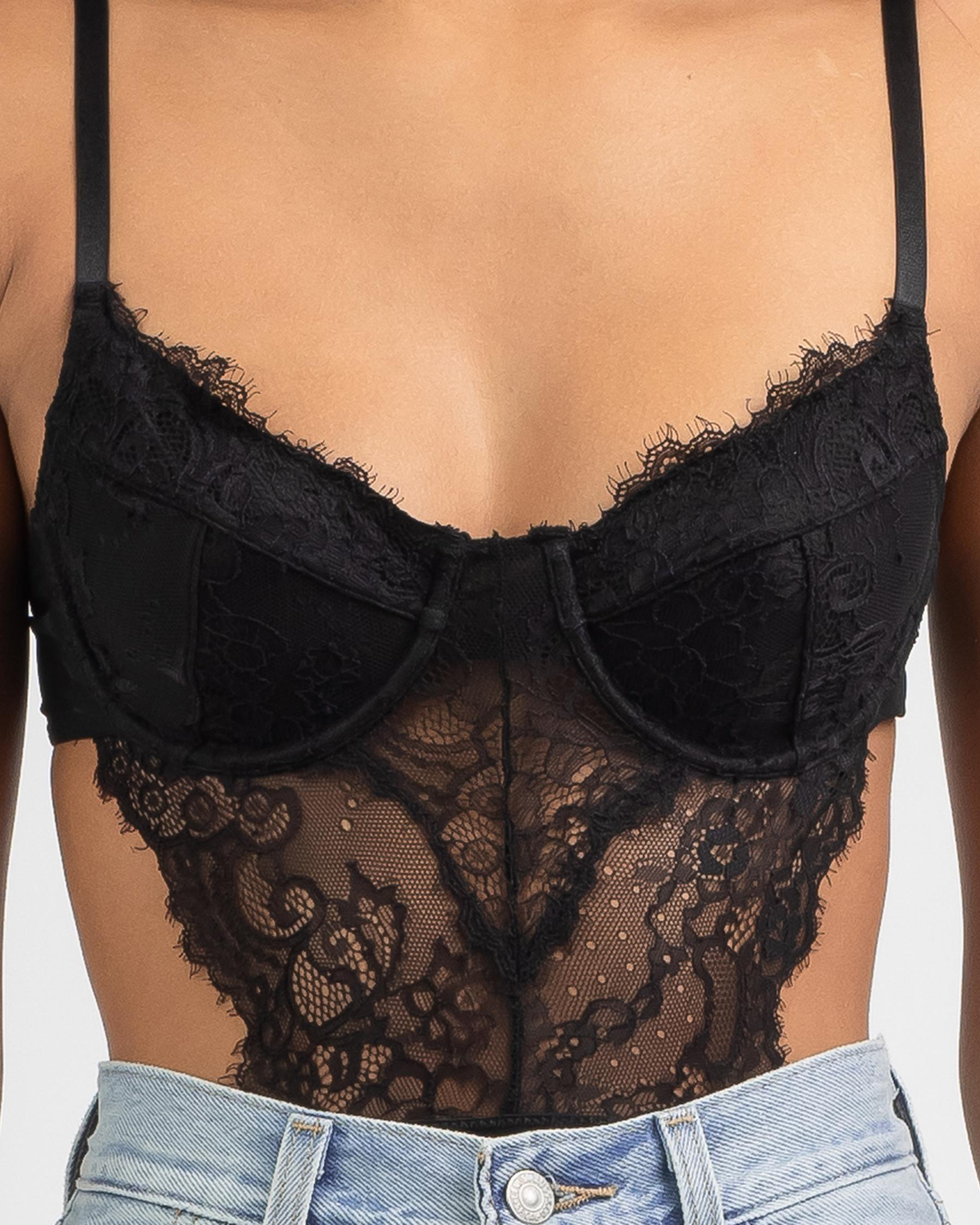 Luvalot Bed And Breakfast Lace Bodysuit In Black - Fast Shipping & Easy Returns - City Beach ...