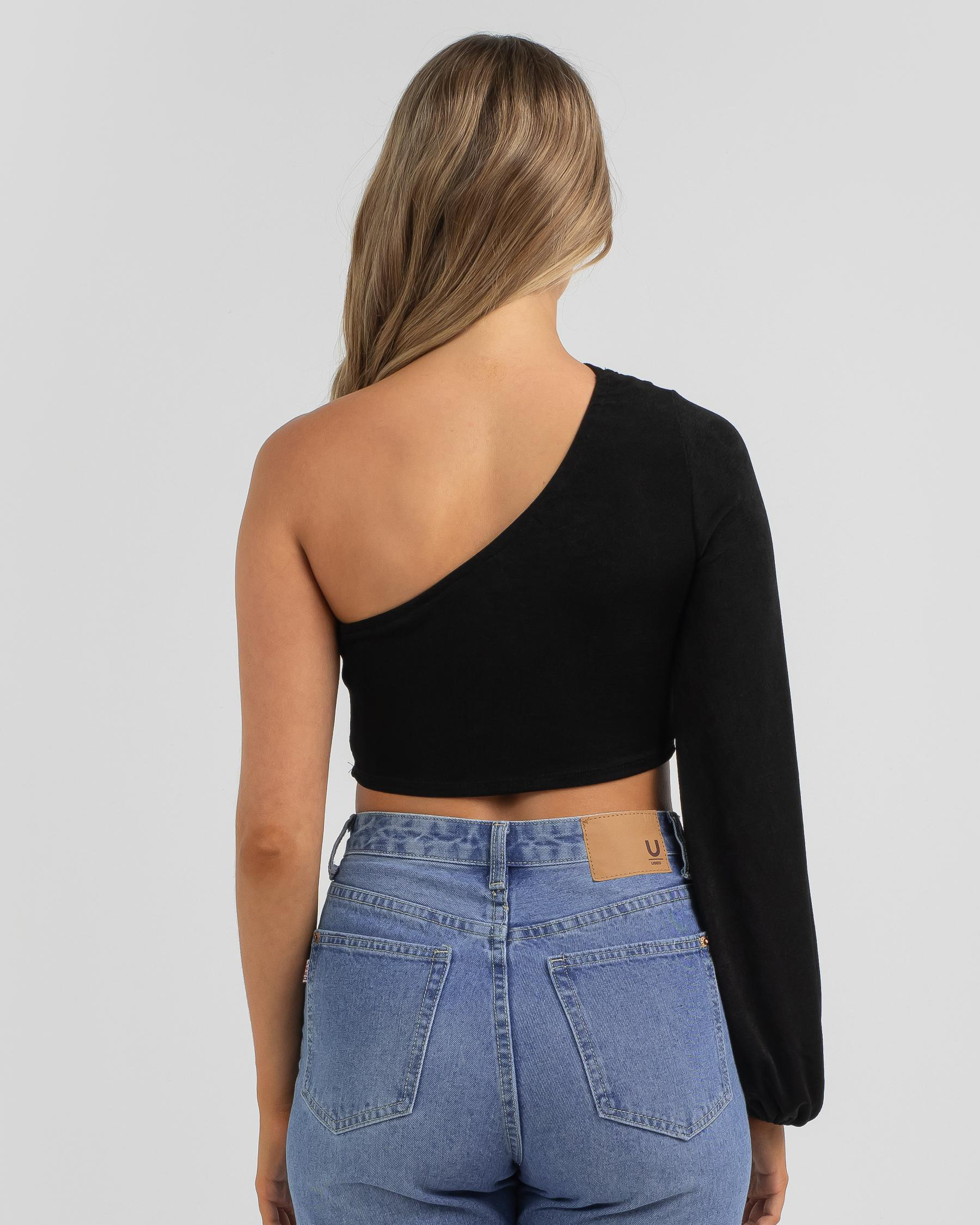 Shop Alice Elle Sheer Glow Top In Black - Fast Shipping & Easy Returns ...