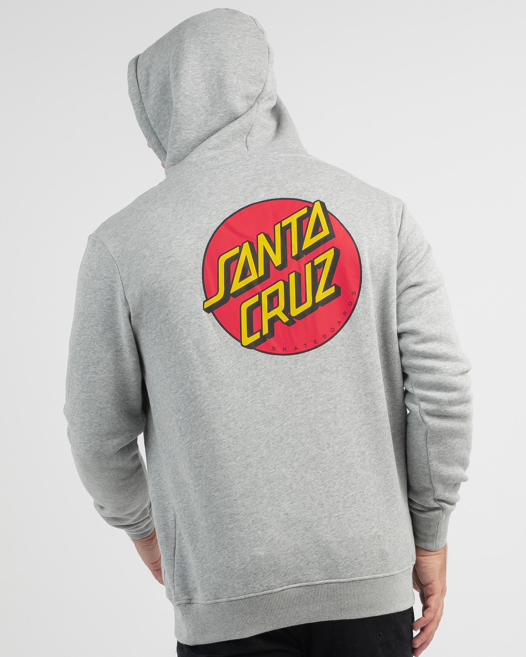 Shop Santa Cruz Classic Dot Hoodie In Grey Marle - Fast Shipping & Easy ...