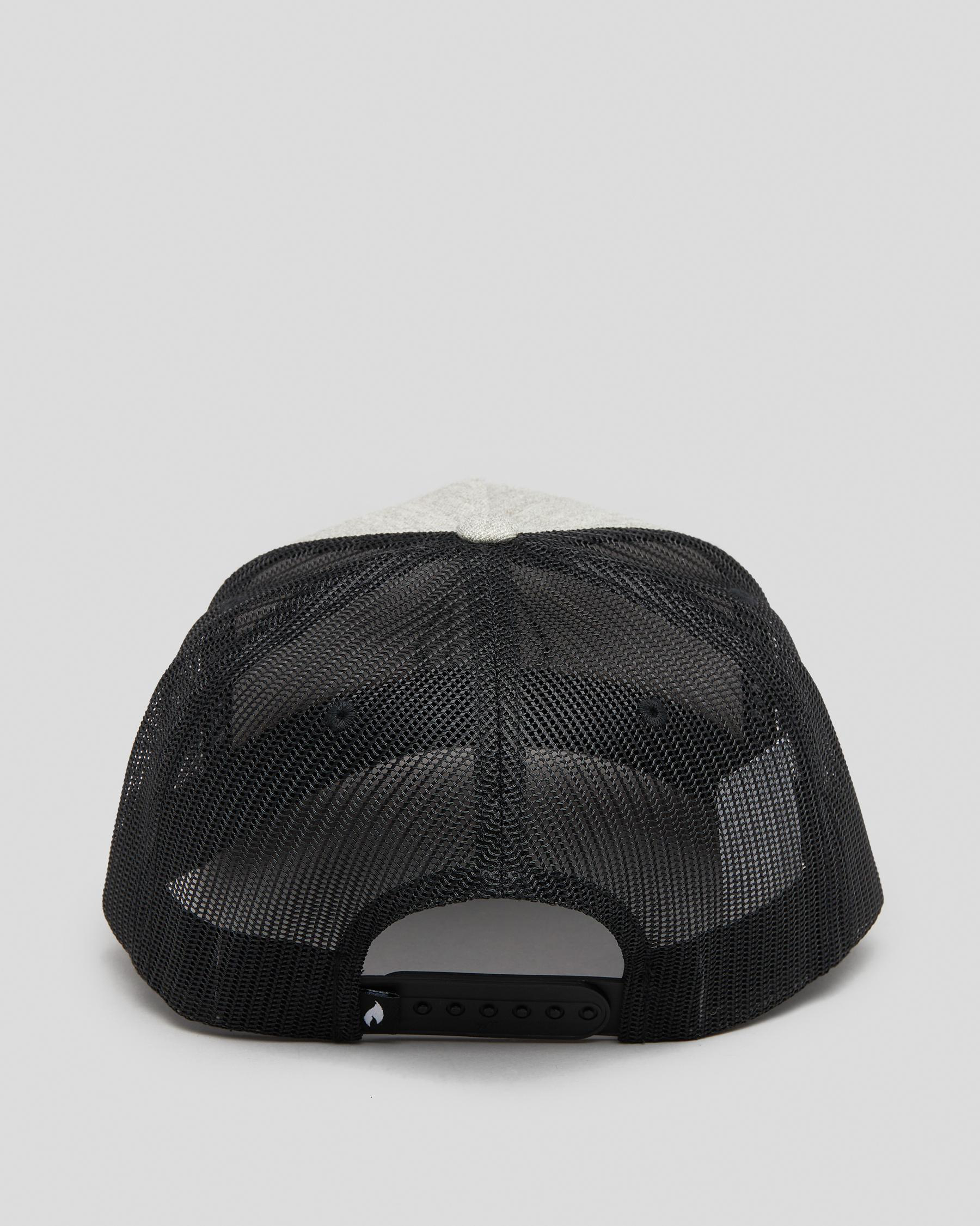 Shop Lucid Flaming Trucker Cap In Grey Marle - Fast Shipping & Easy ...