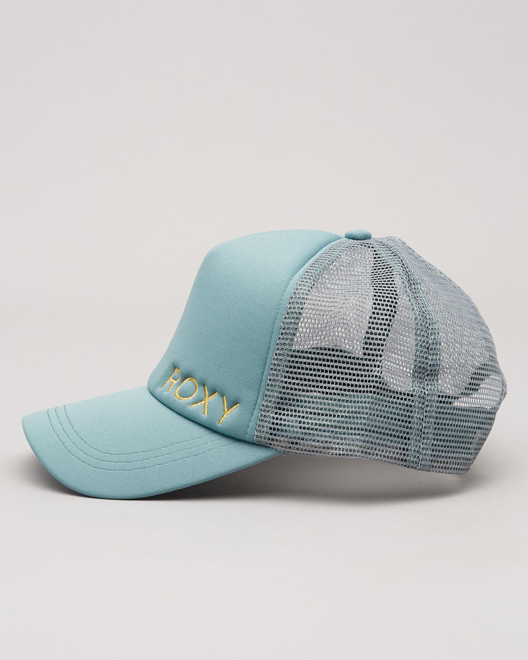 Shop Roxy Finishline 2 Trucker Cap In Oil Blue - Fast Shipping & Easy ...