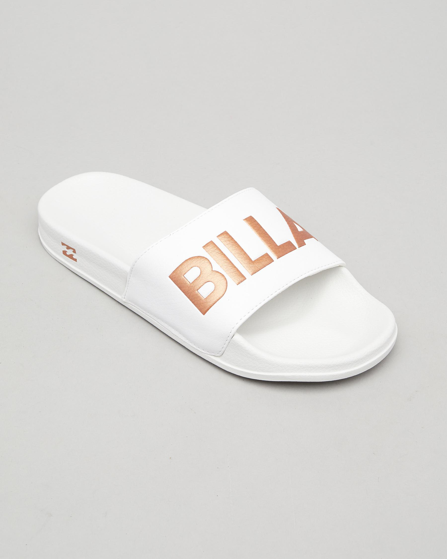 Shop Billabong Legacy Slide Sandals In White - Fast Shipping & Easy ...